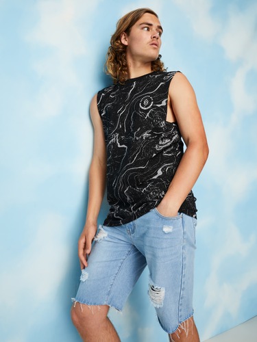 Black Marble Muscle Tee