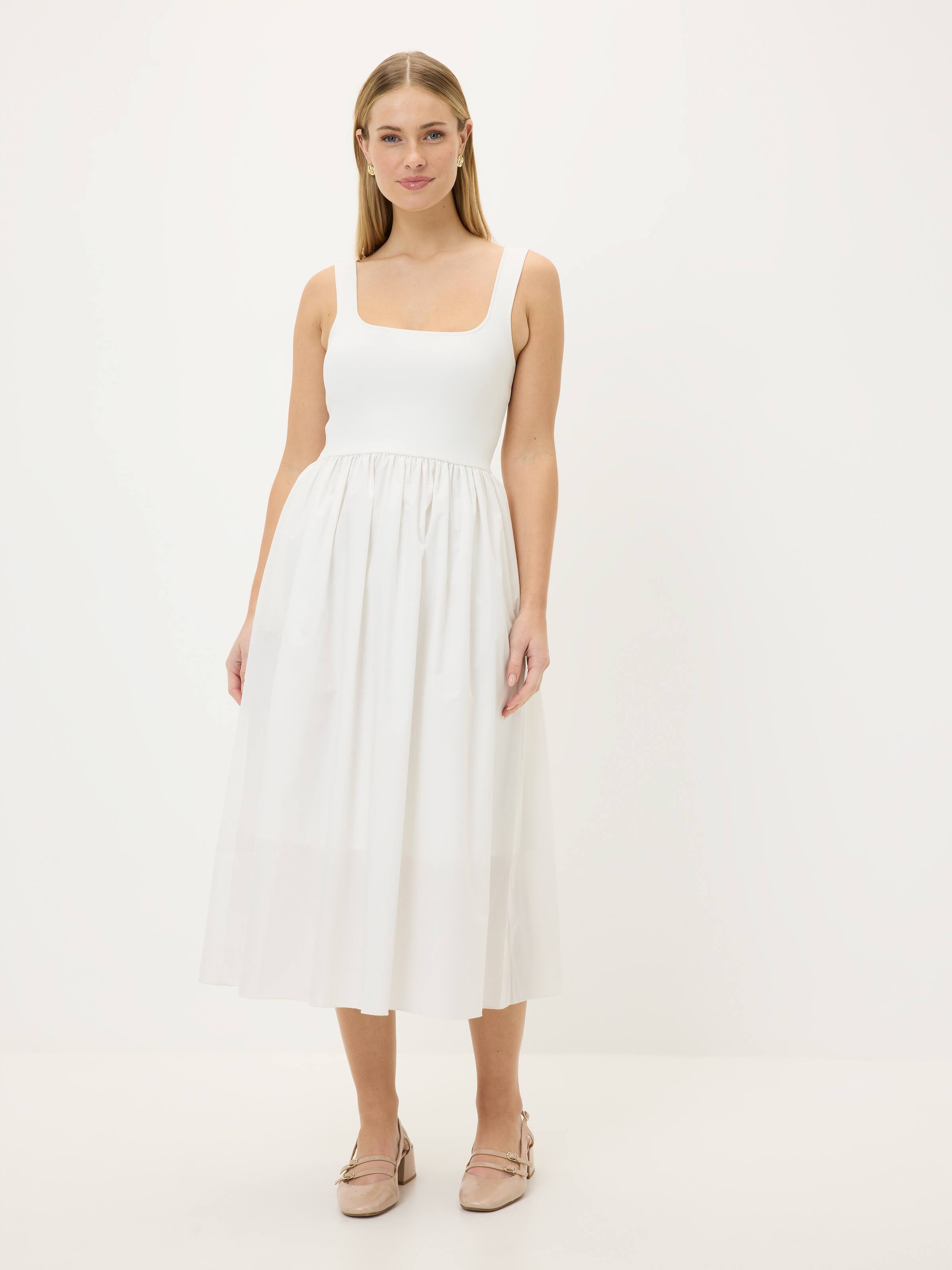 Harper Knit Woven Midi Dress Portmans Online