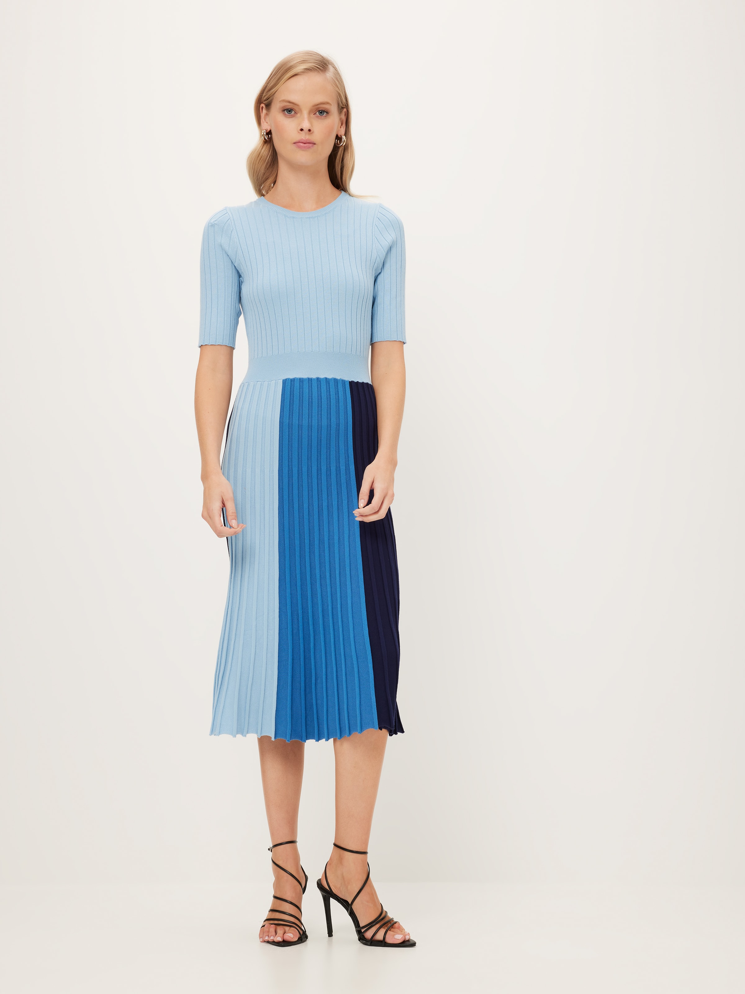 Samantha Pleat Knit Dress - Portmans Online