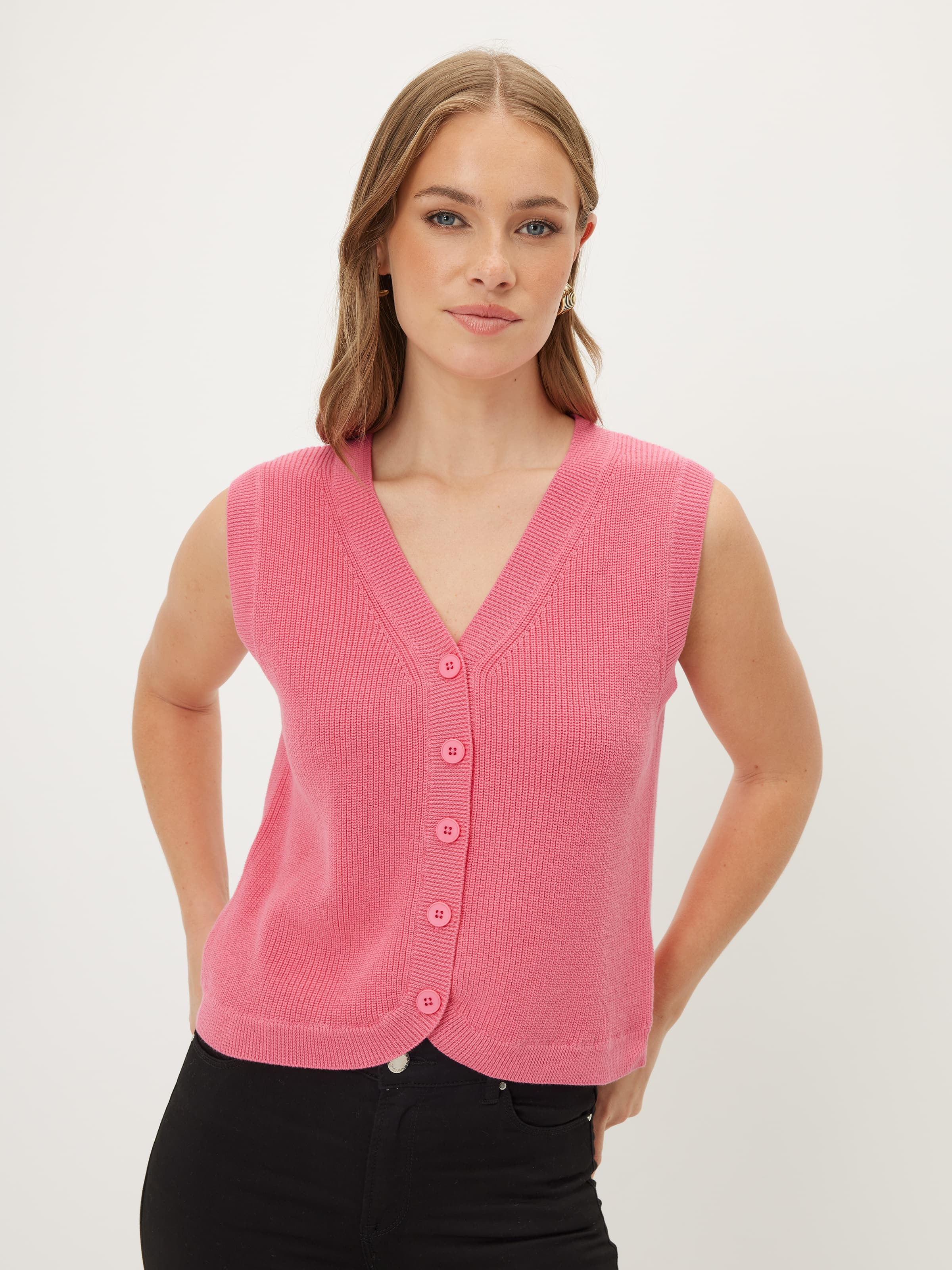 Bailey Button Front Knit Vest - Portmans Online