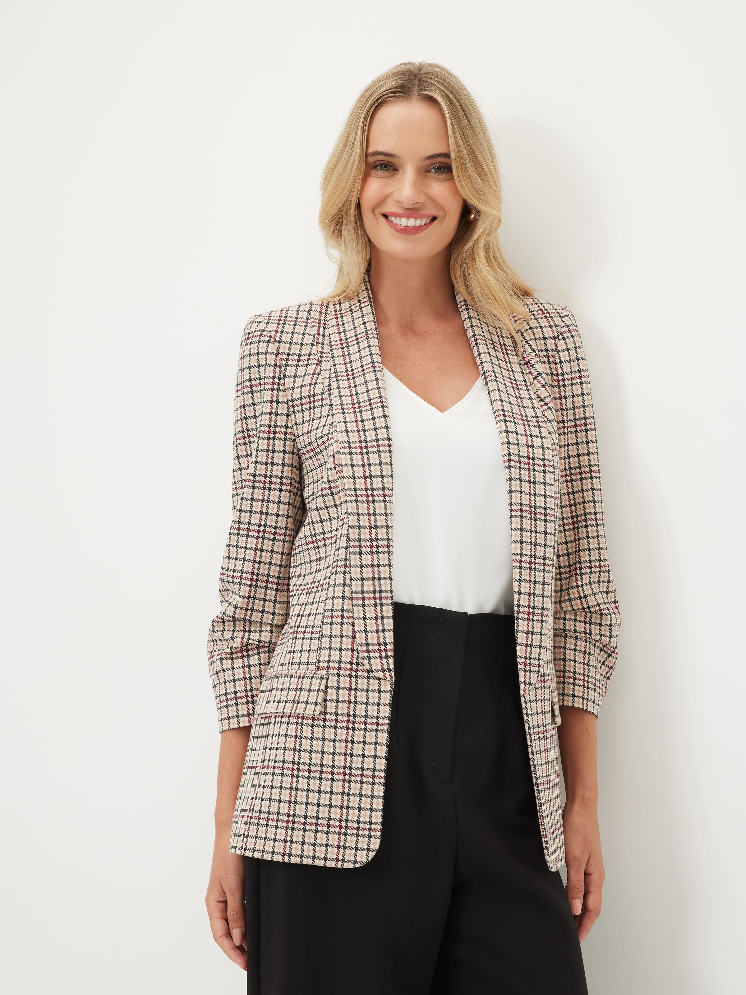 Mi Amour Brown Check Blazer - Portmans Online