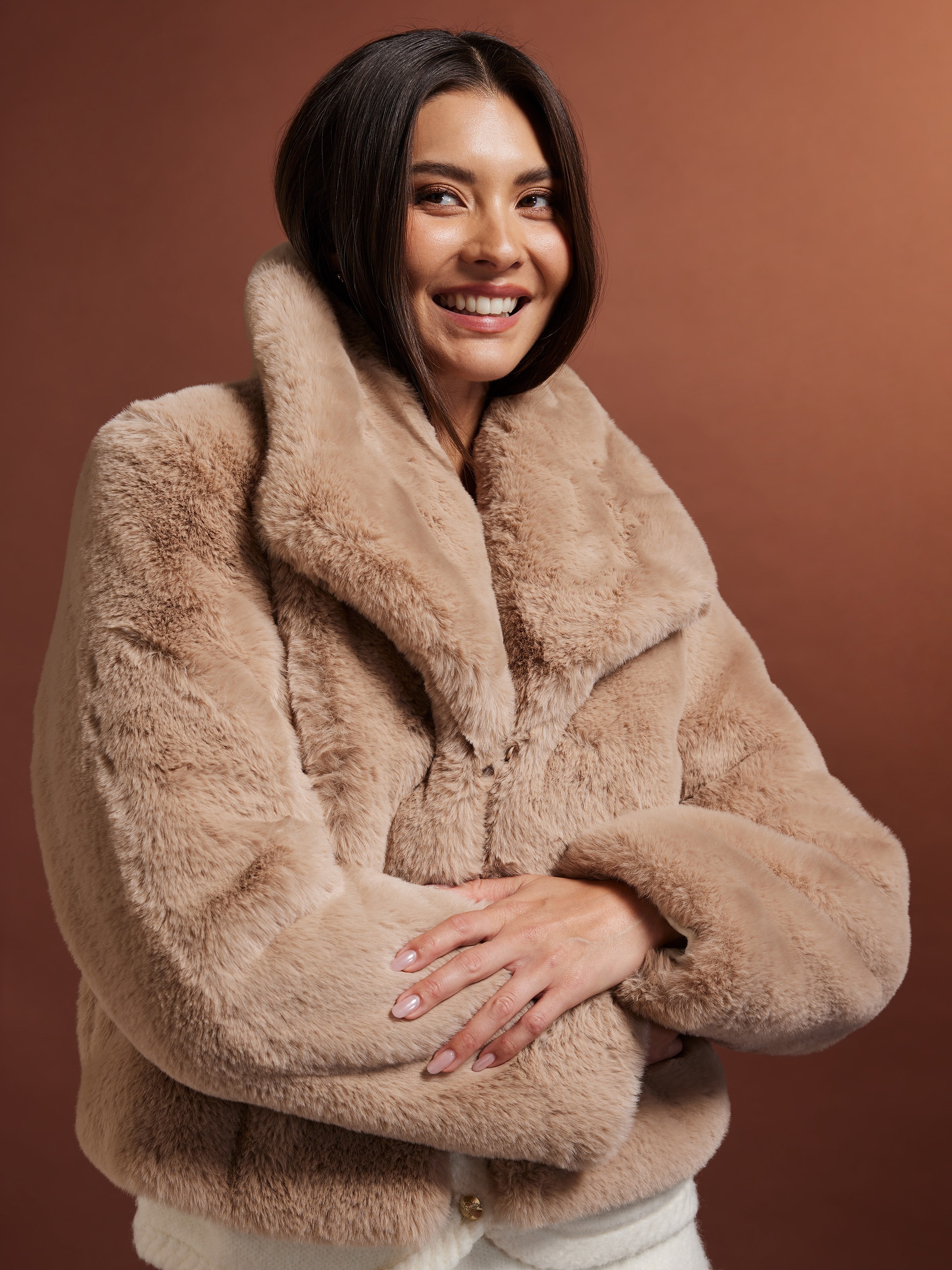 Winter Blue Faux Fur Jacket - Portmans Online