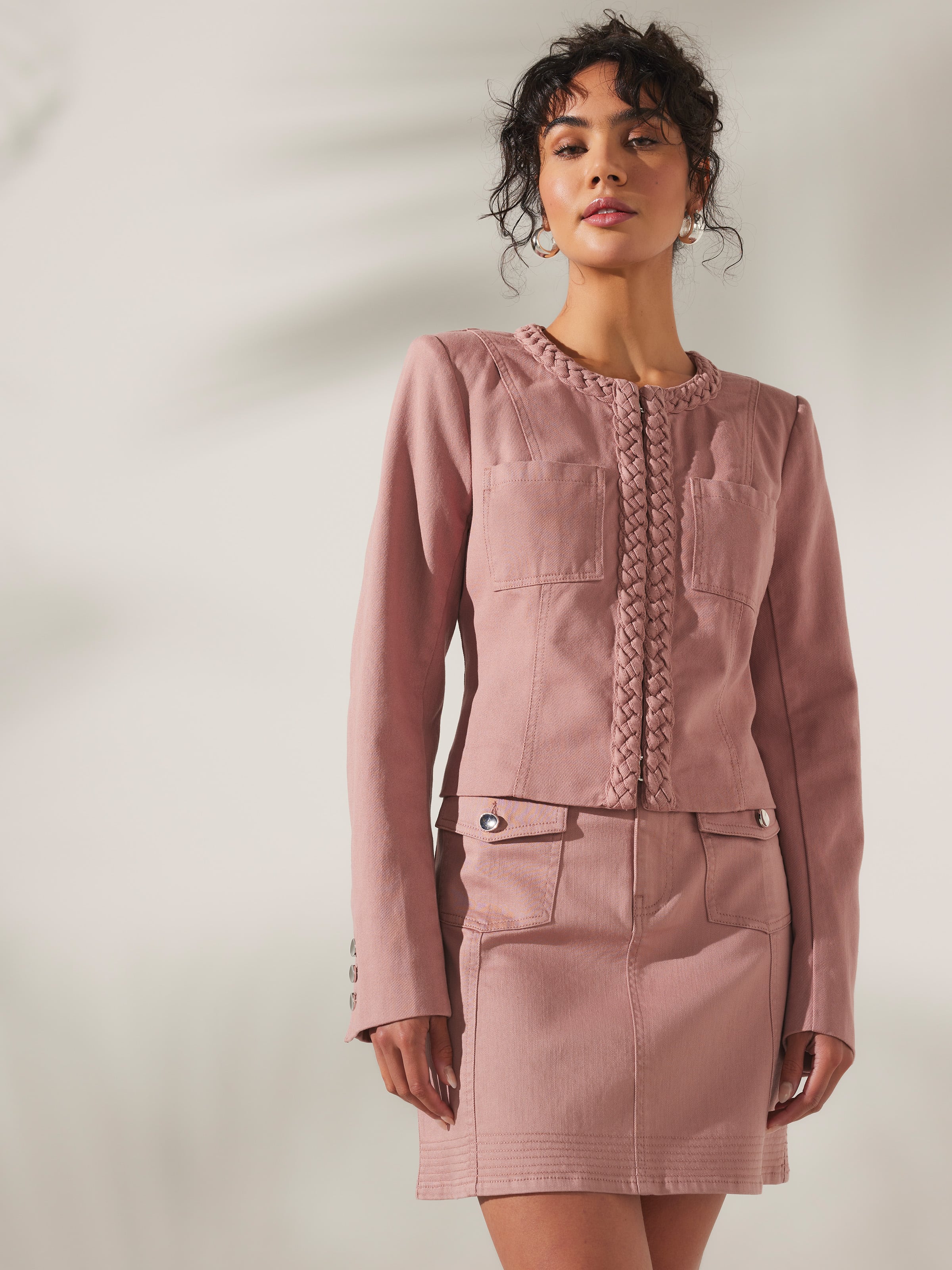 Georgia Braided Denim Jacket - Portmans Online