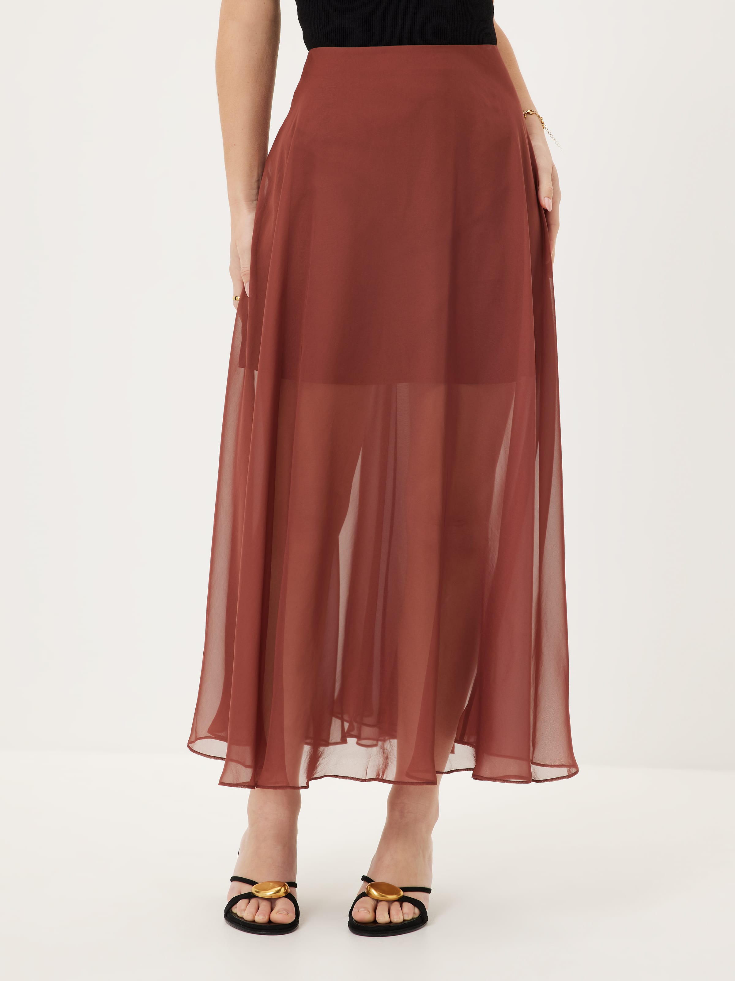 Out Of Touch Soft Skirt Rust - Portmans Online
