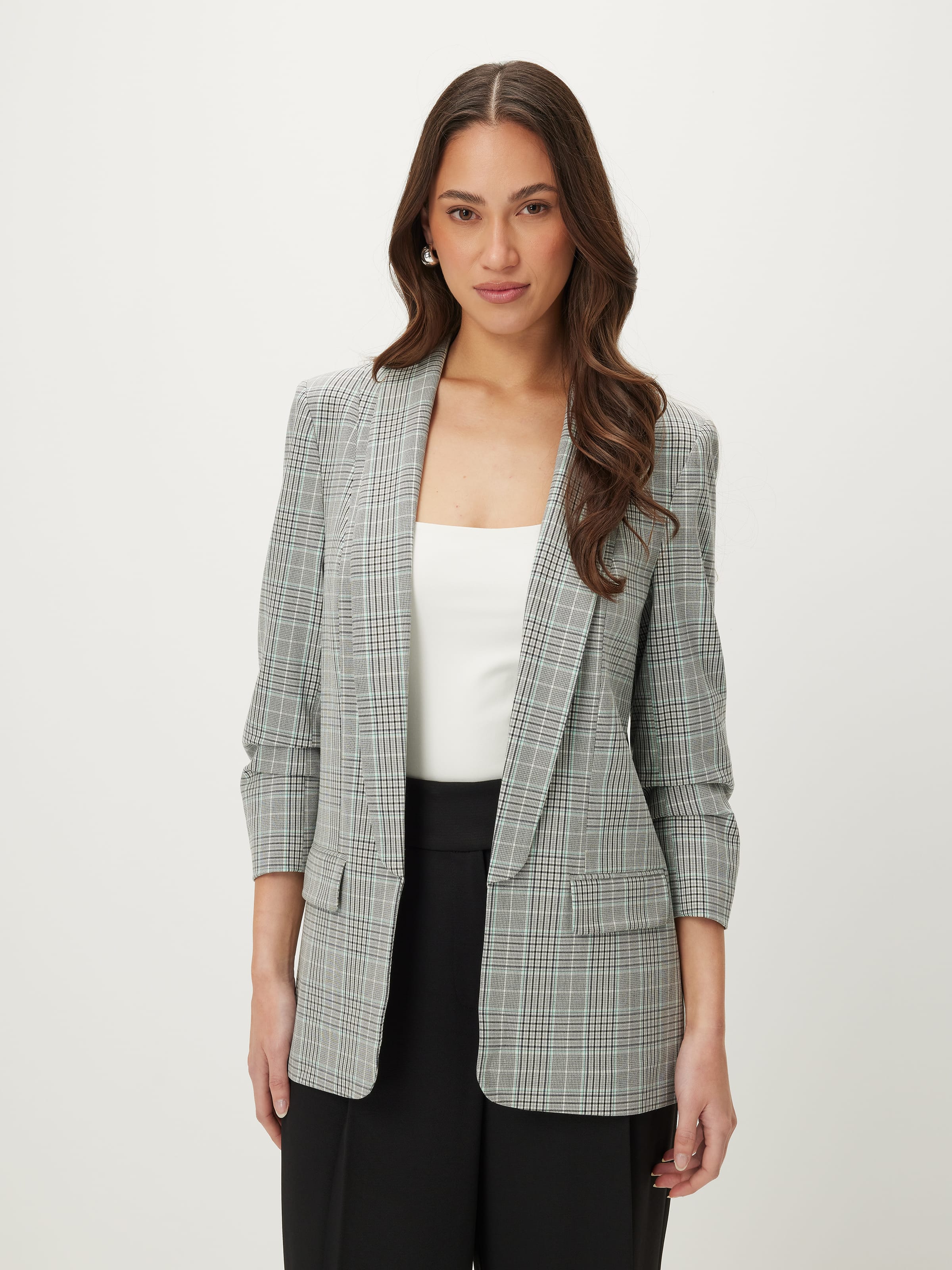 Mi Amour Blazer Misty Green Check - Portmans Online