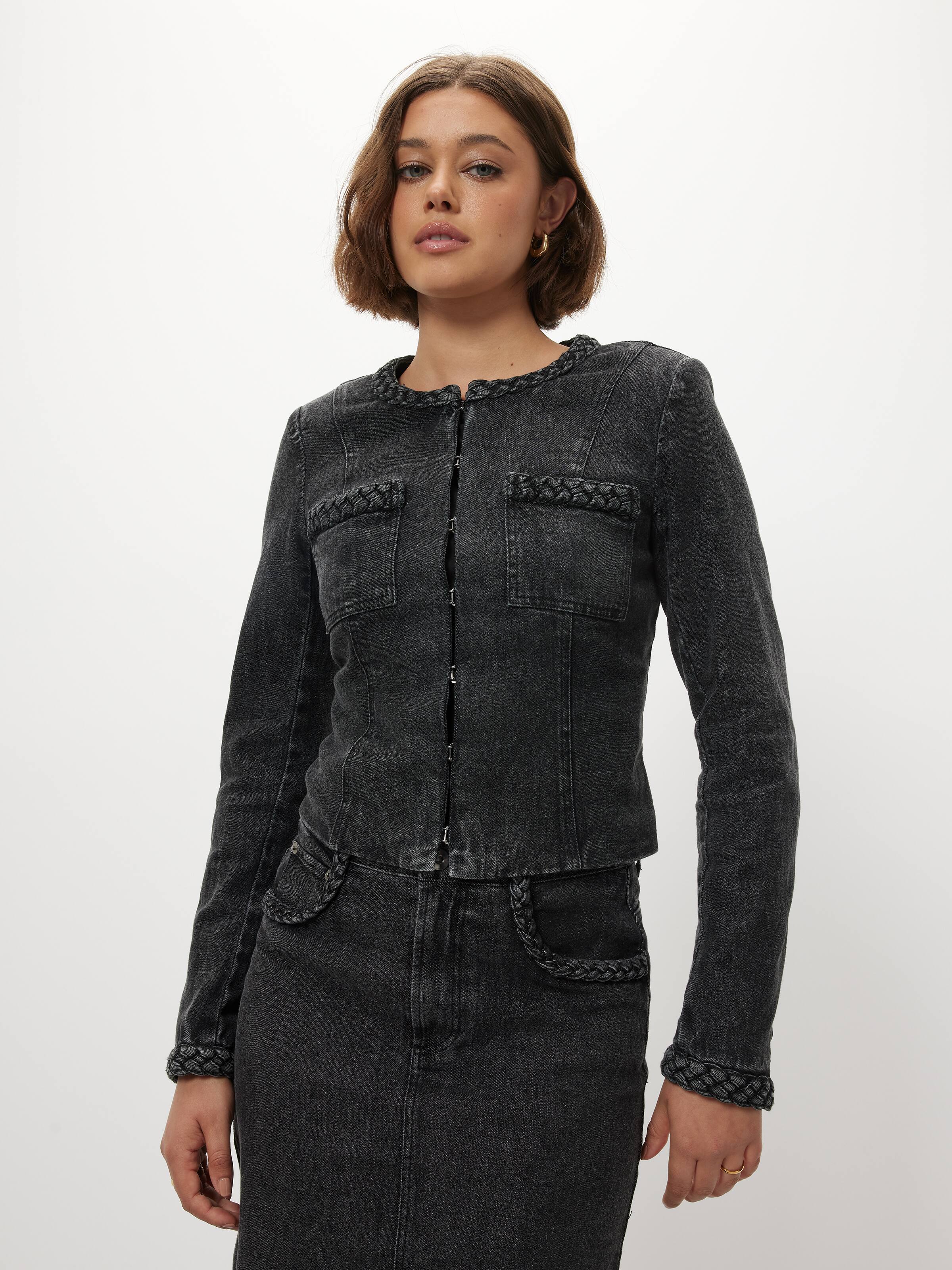 Berlin Braided Denim Jacket - Portmans Online