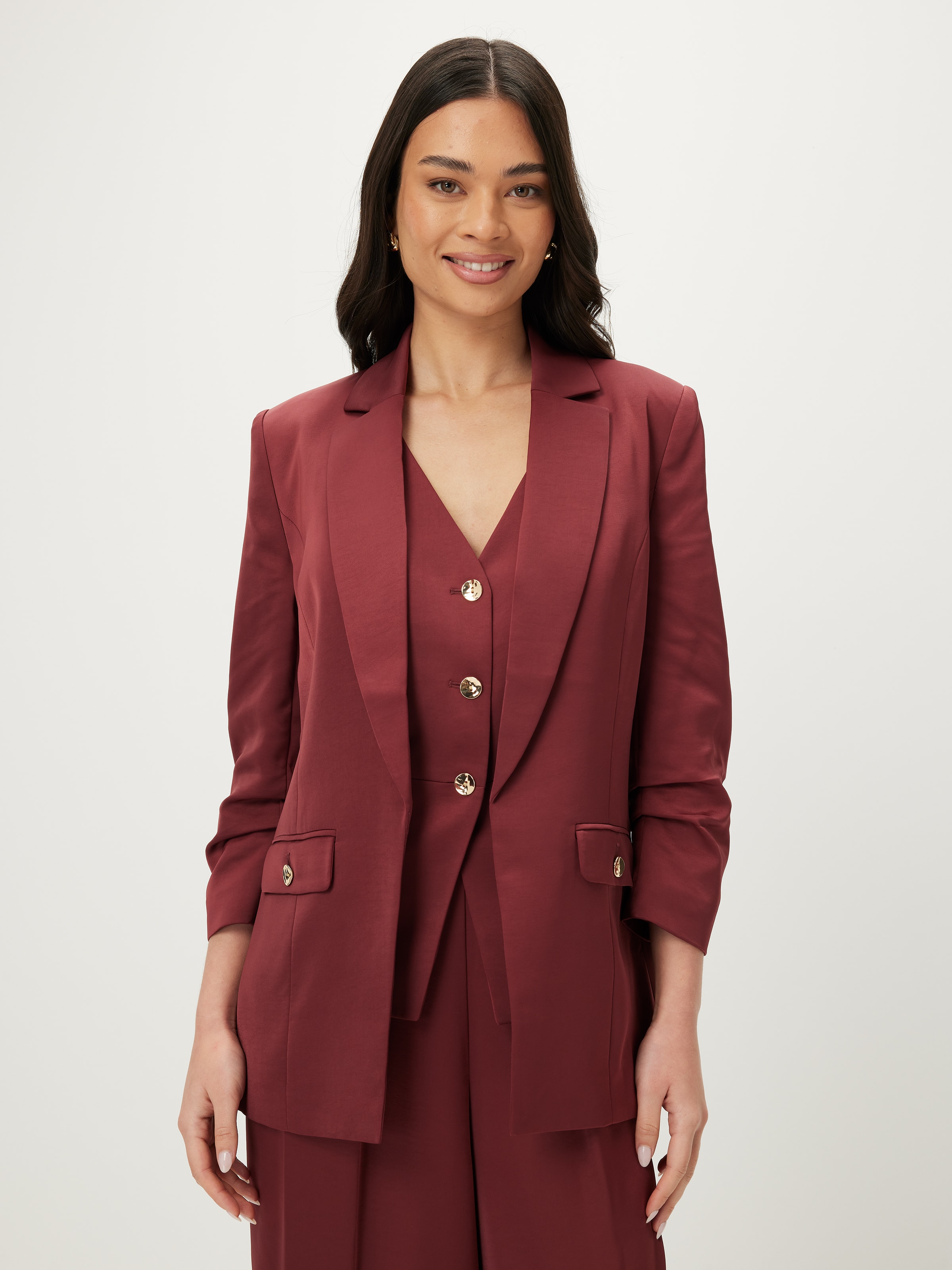 Hey Girl Blazer Sour Cherry - Portmans Online