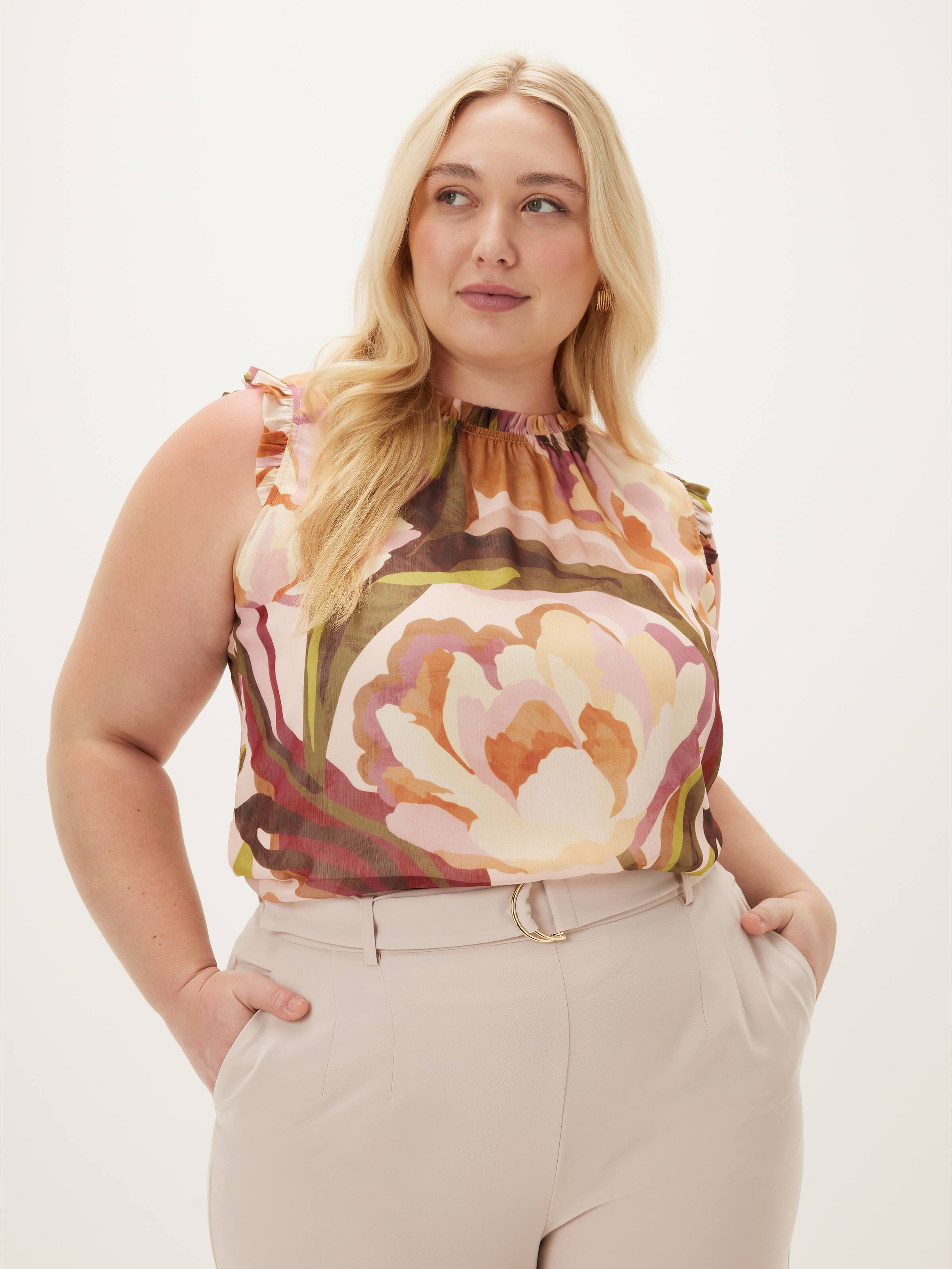 Curve Tessa Gathered Neck Top - Portmans Online