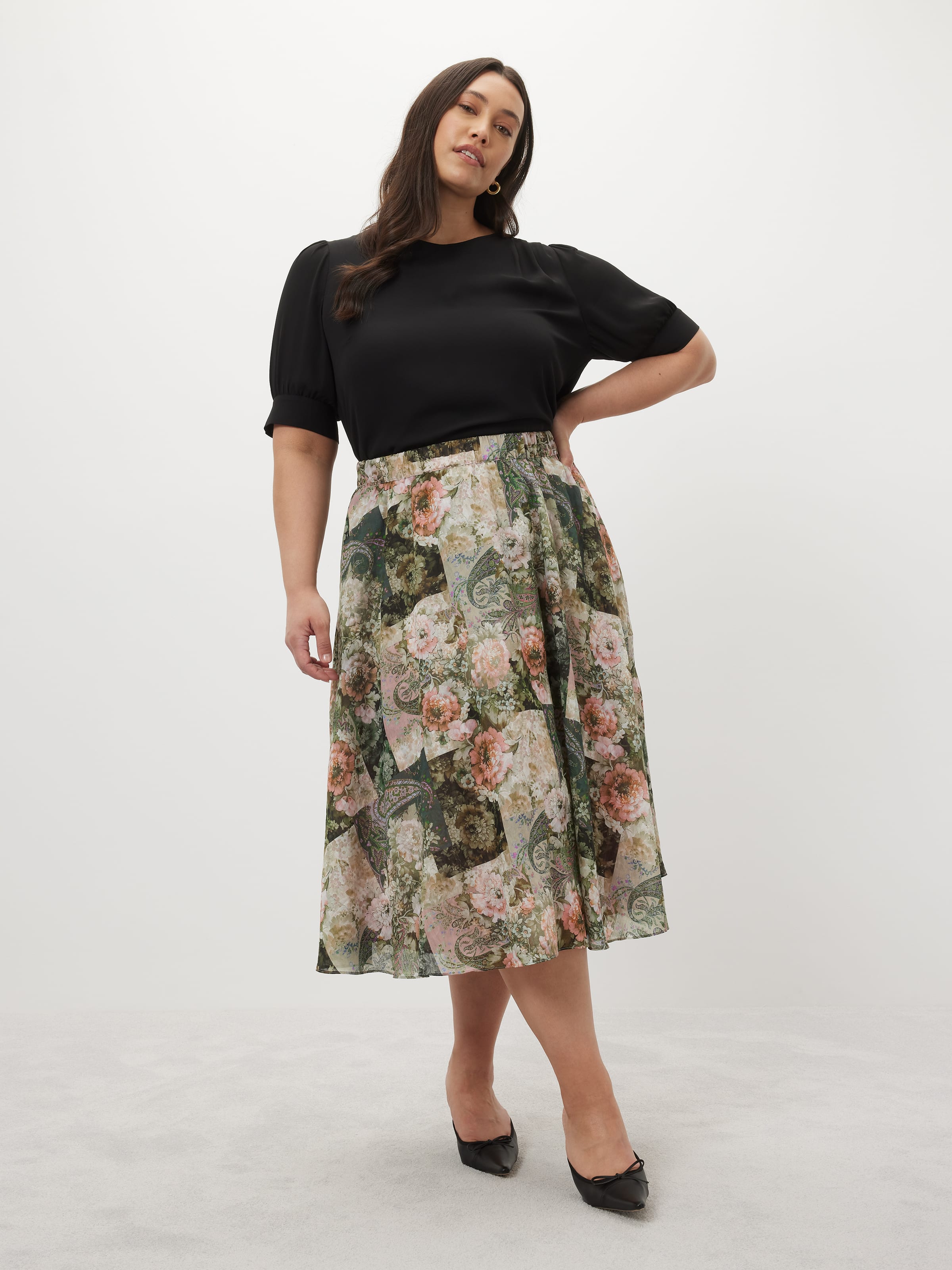 Curve Ava Skirt Autumn Patchwork - Portmans Online