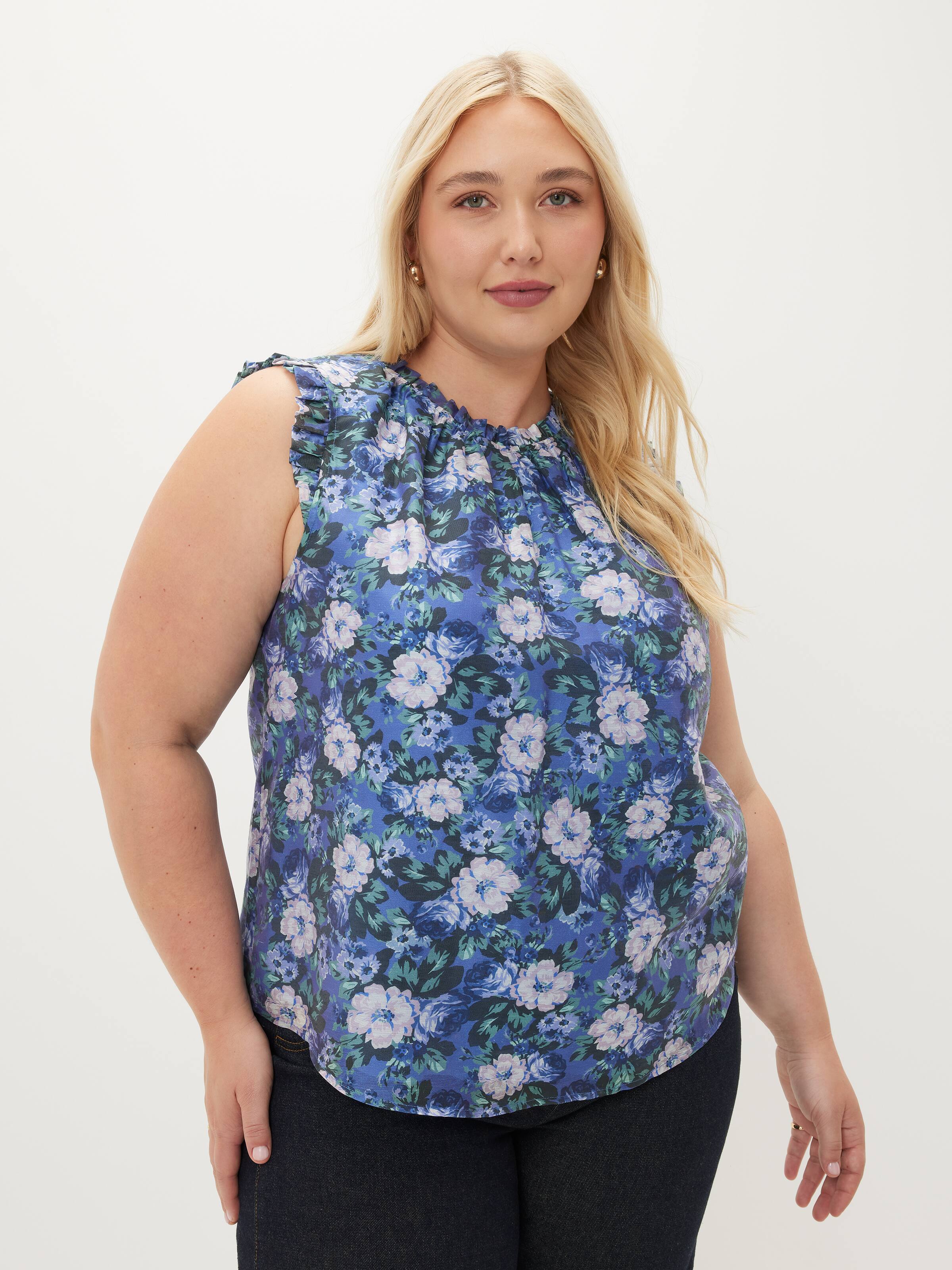 Curve Tessa Gathered Neck Top - Portmans Online