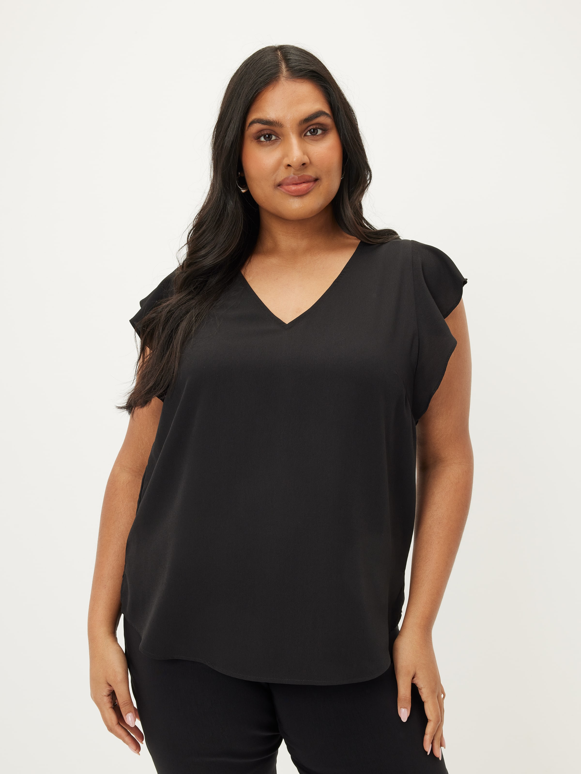 Curve Clara V Neck Top - Portmans Online