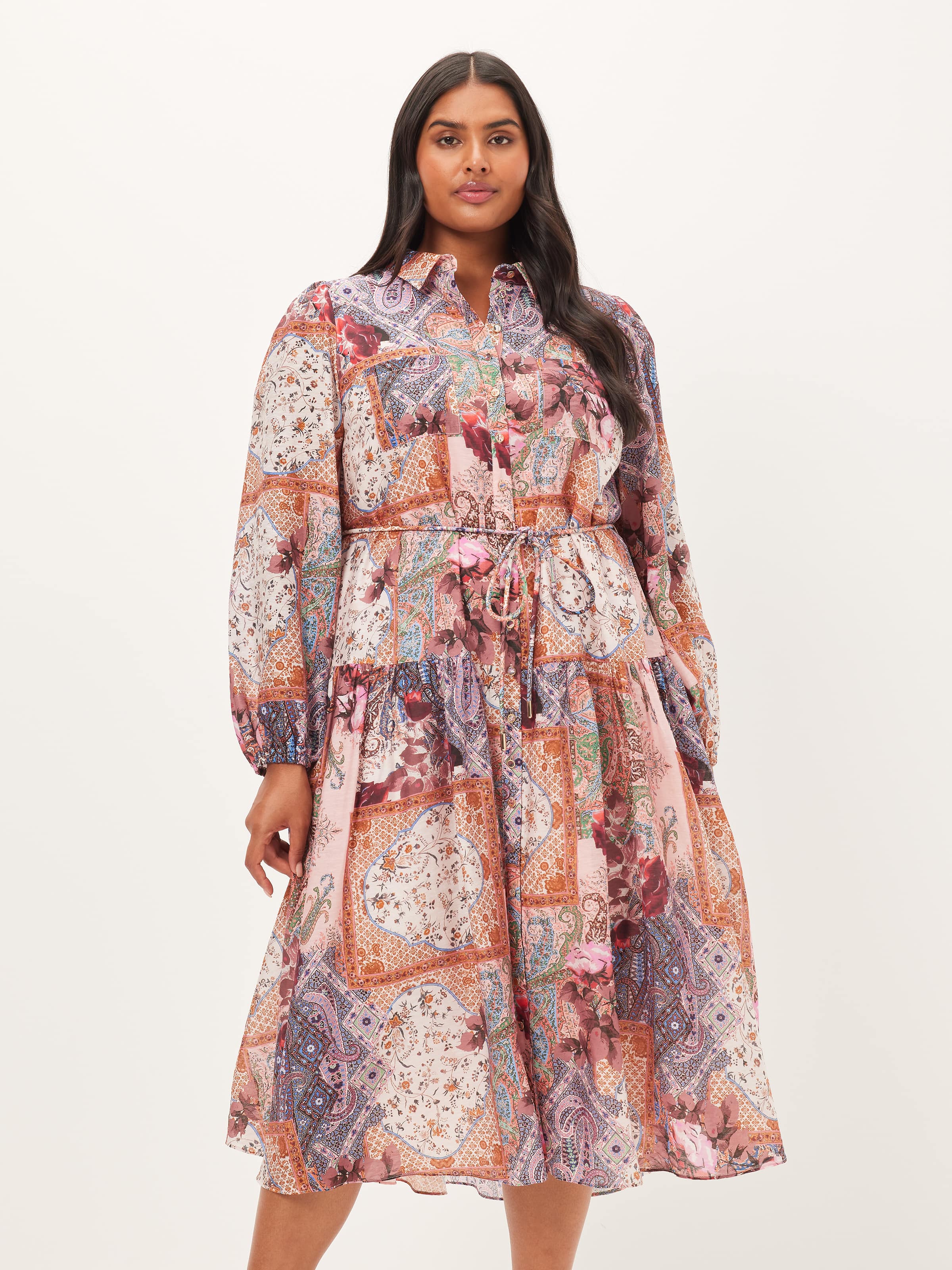 Curve Avril Dress Scarf Print - Portmans Online
