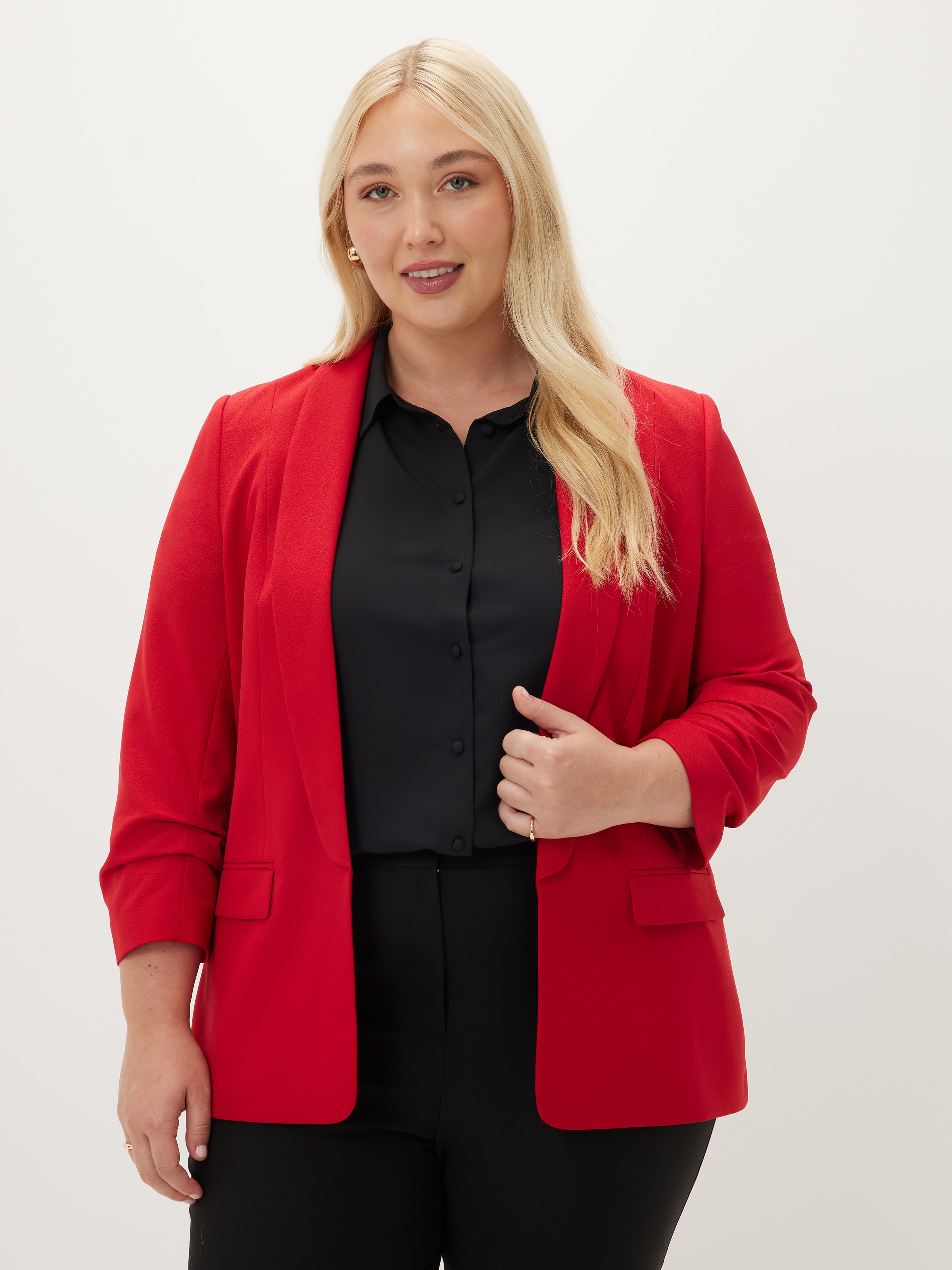 Curve Mi Amour Blazer Poppy Red - Portmans Online