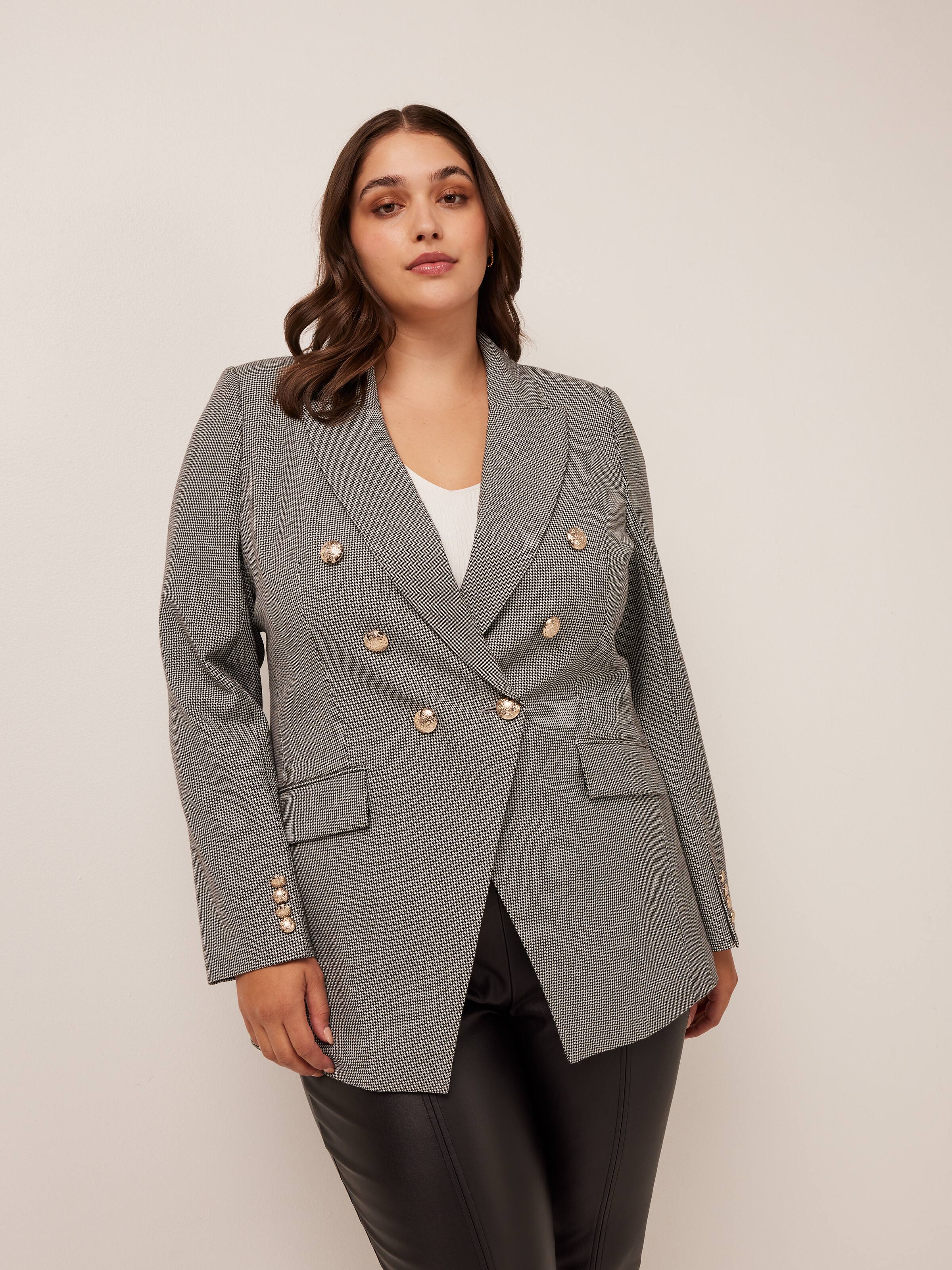 Curve Lead The Way Houndstooth Blazer Houndstooth - Portmans Online