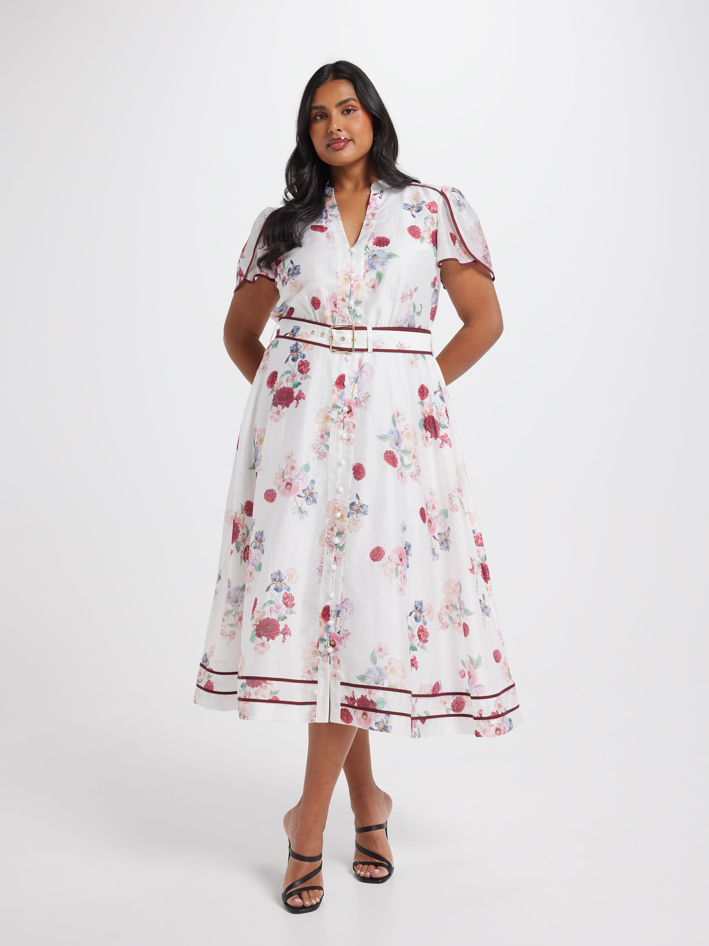 Curve Sawyer Bind Shirt Dress Royal Aster - Portmans Online