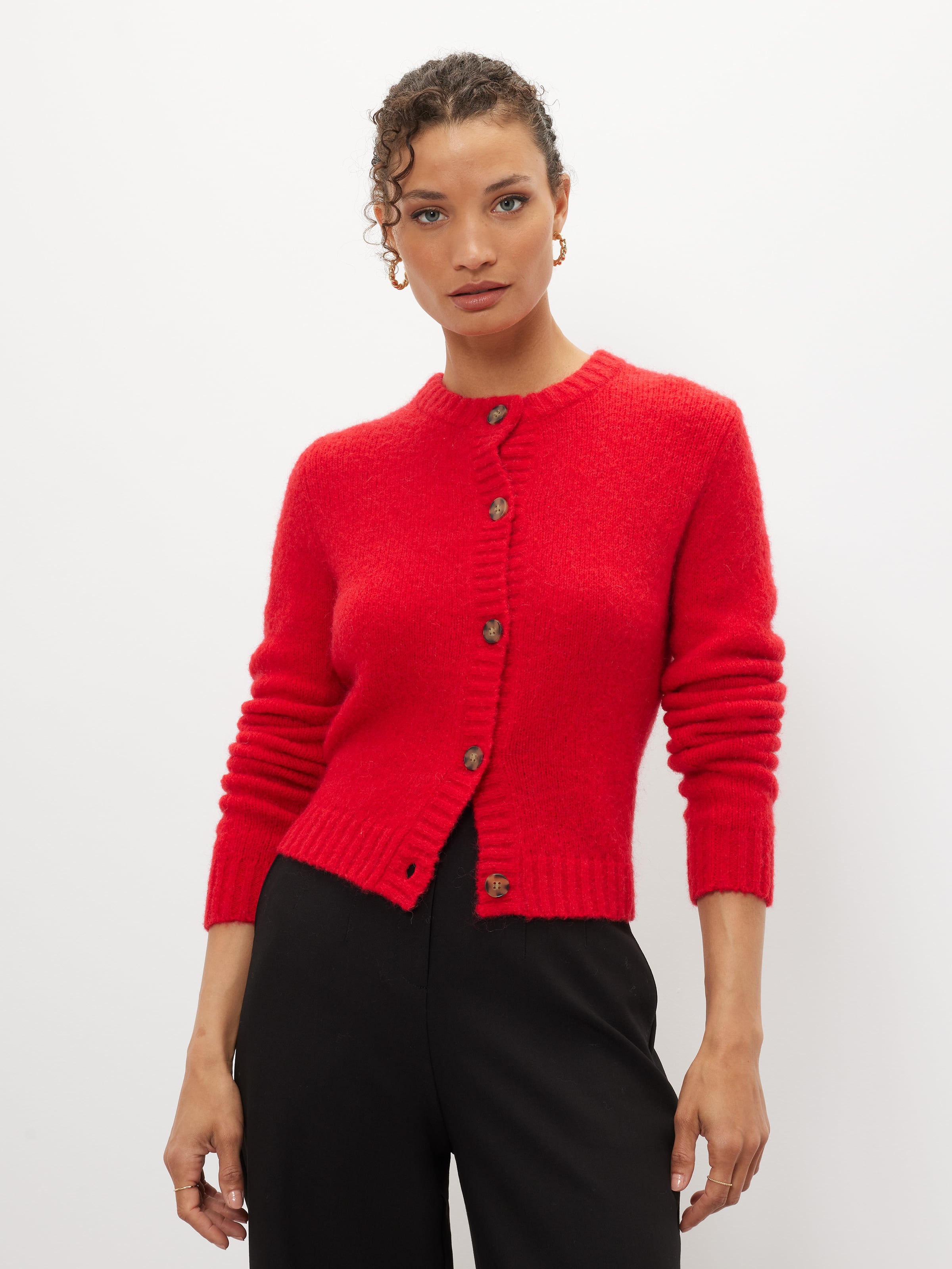 Alana Cropped Fluffy Cardigan - Portmans Online