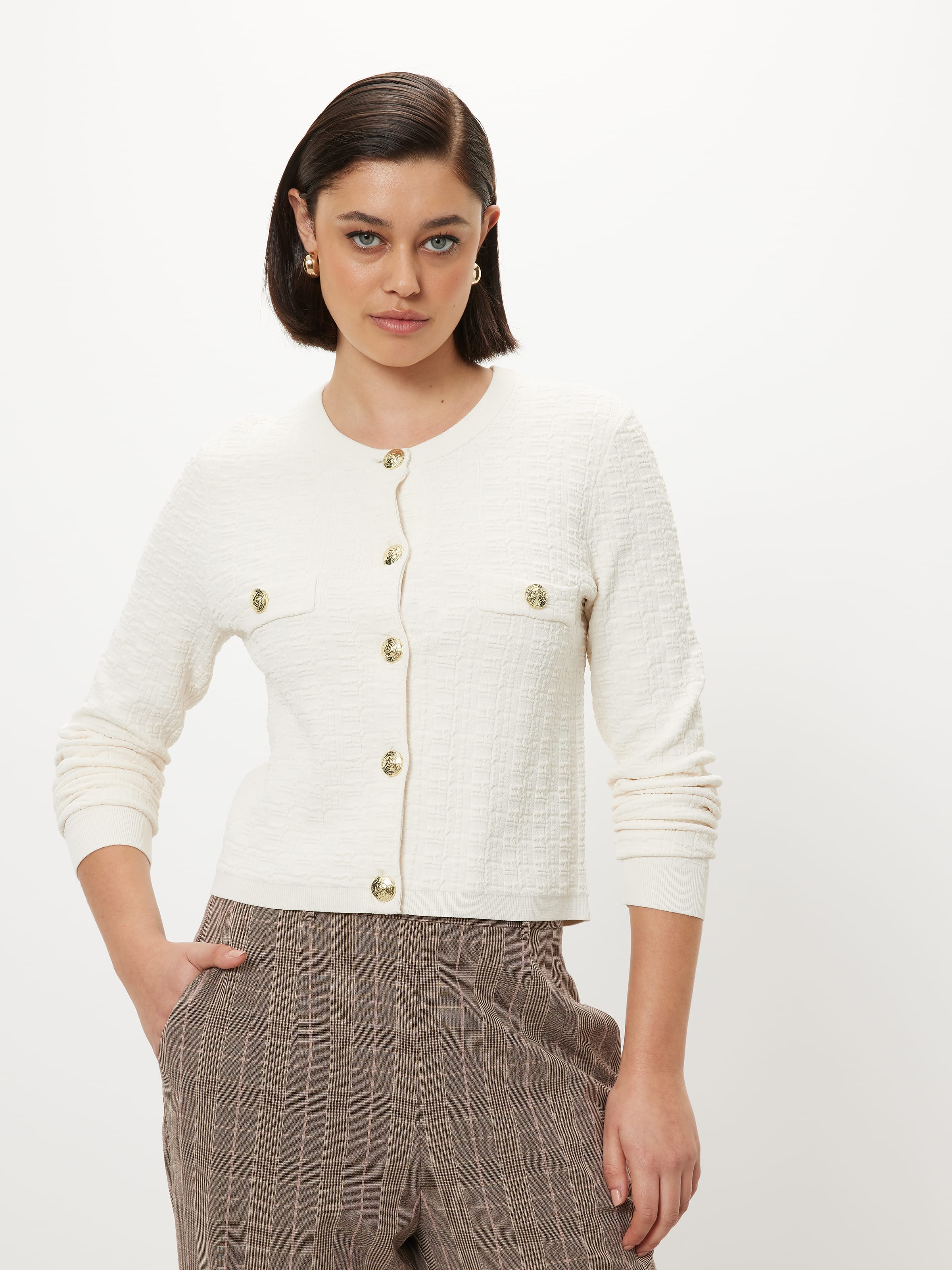 Kelly Long Sleeve Textured Cardigan - Portmans Online