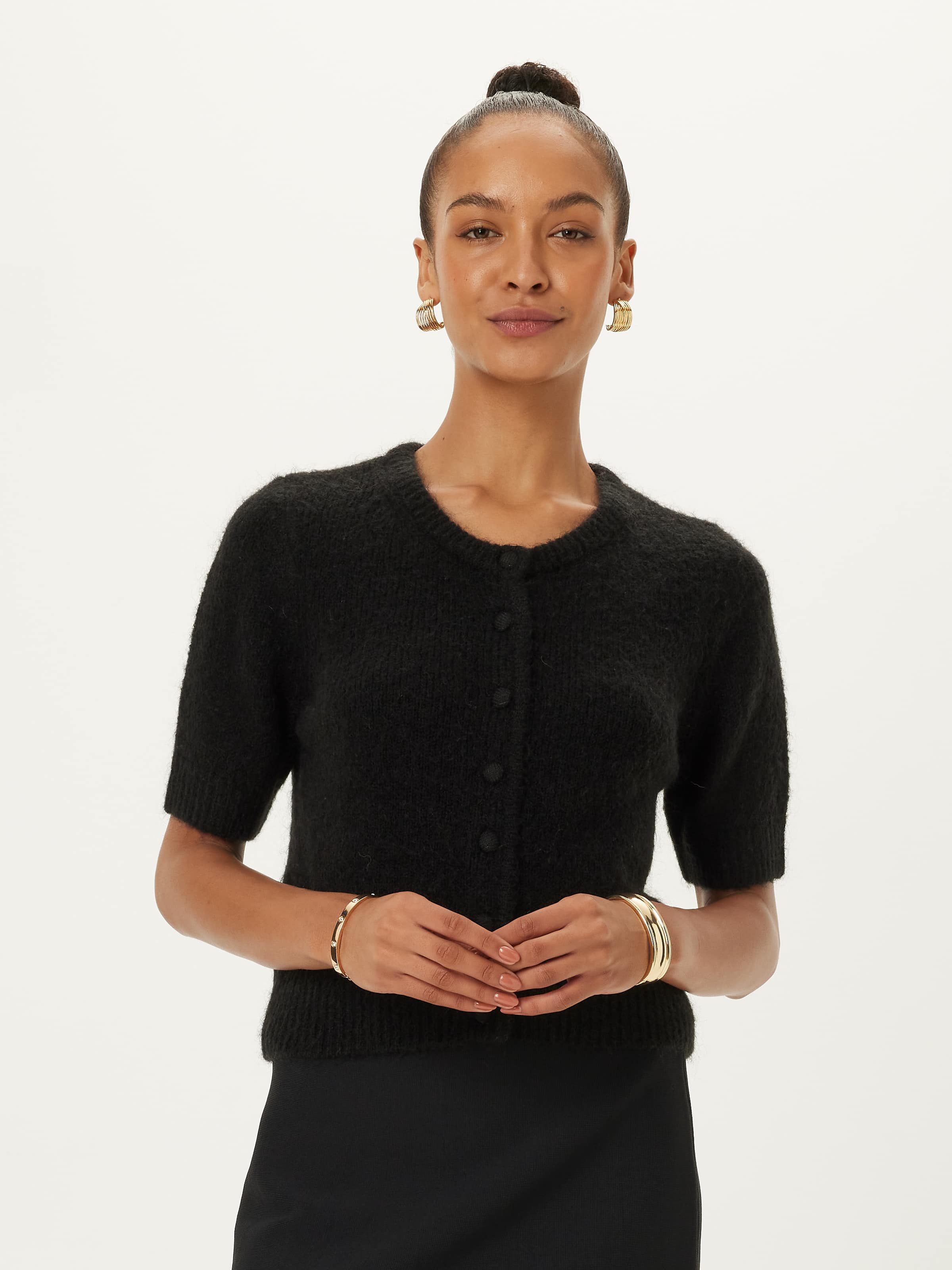 Sarah Fluffy Short Sleeve Cardigan - Portmans Online