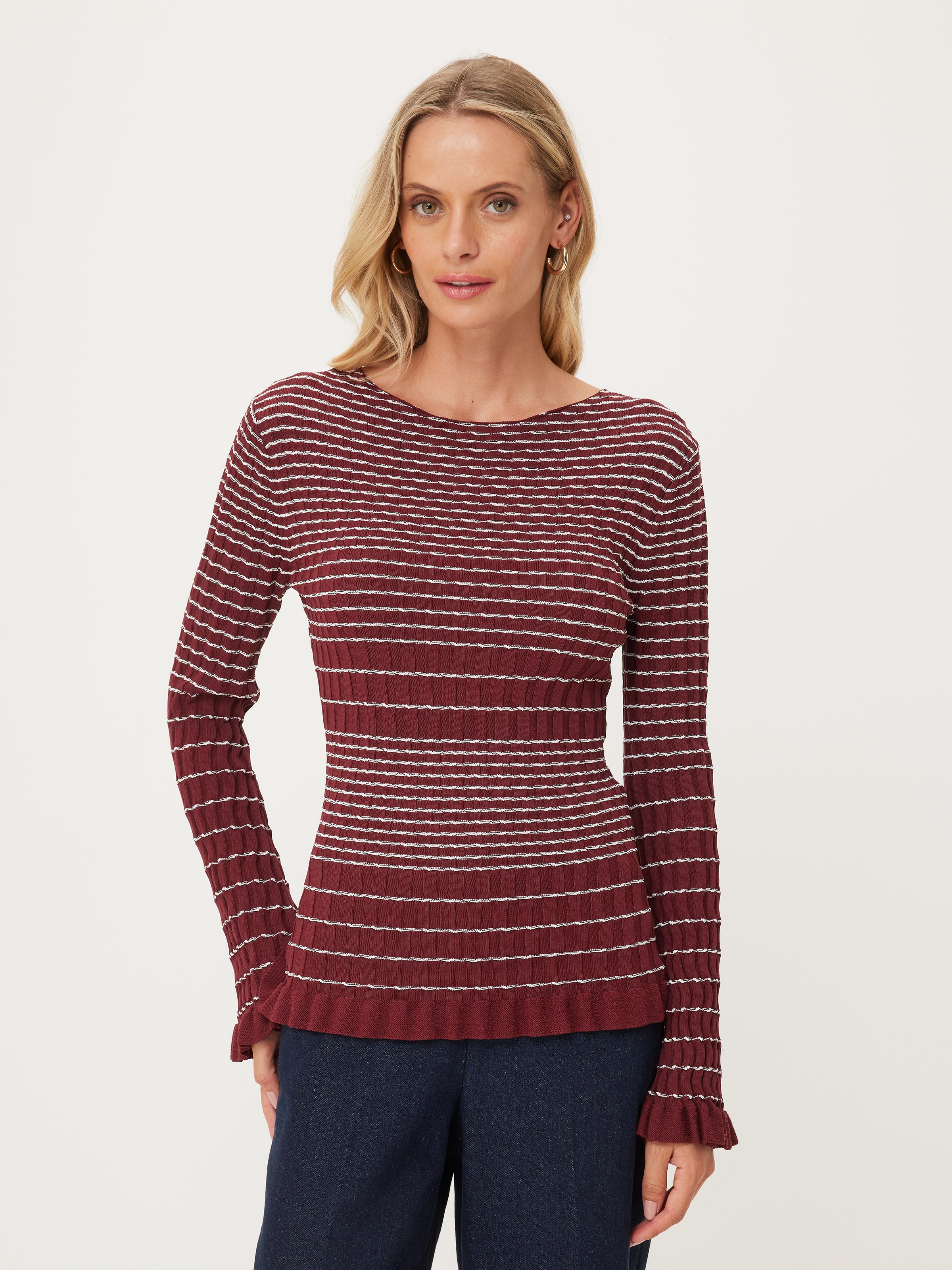 Cleo Two Tone Milano Knit Cranberry Frost - Portmans Online