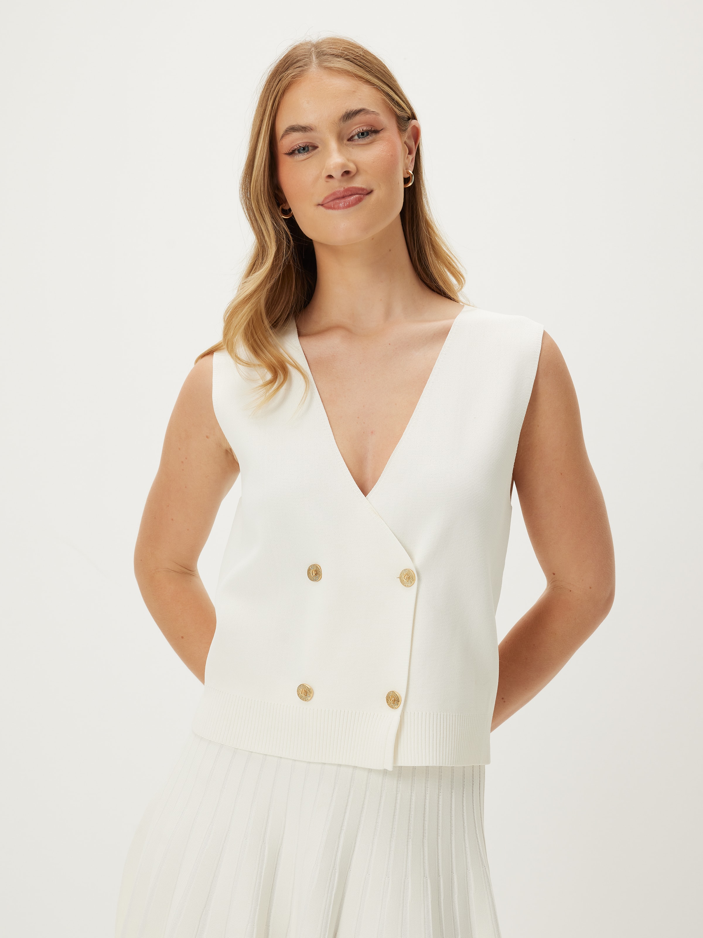 Maggie Sleeveless Ribbed Vest - Portmans Online