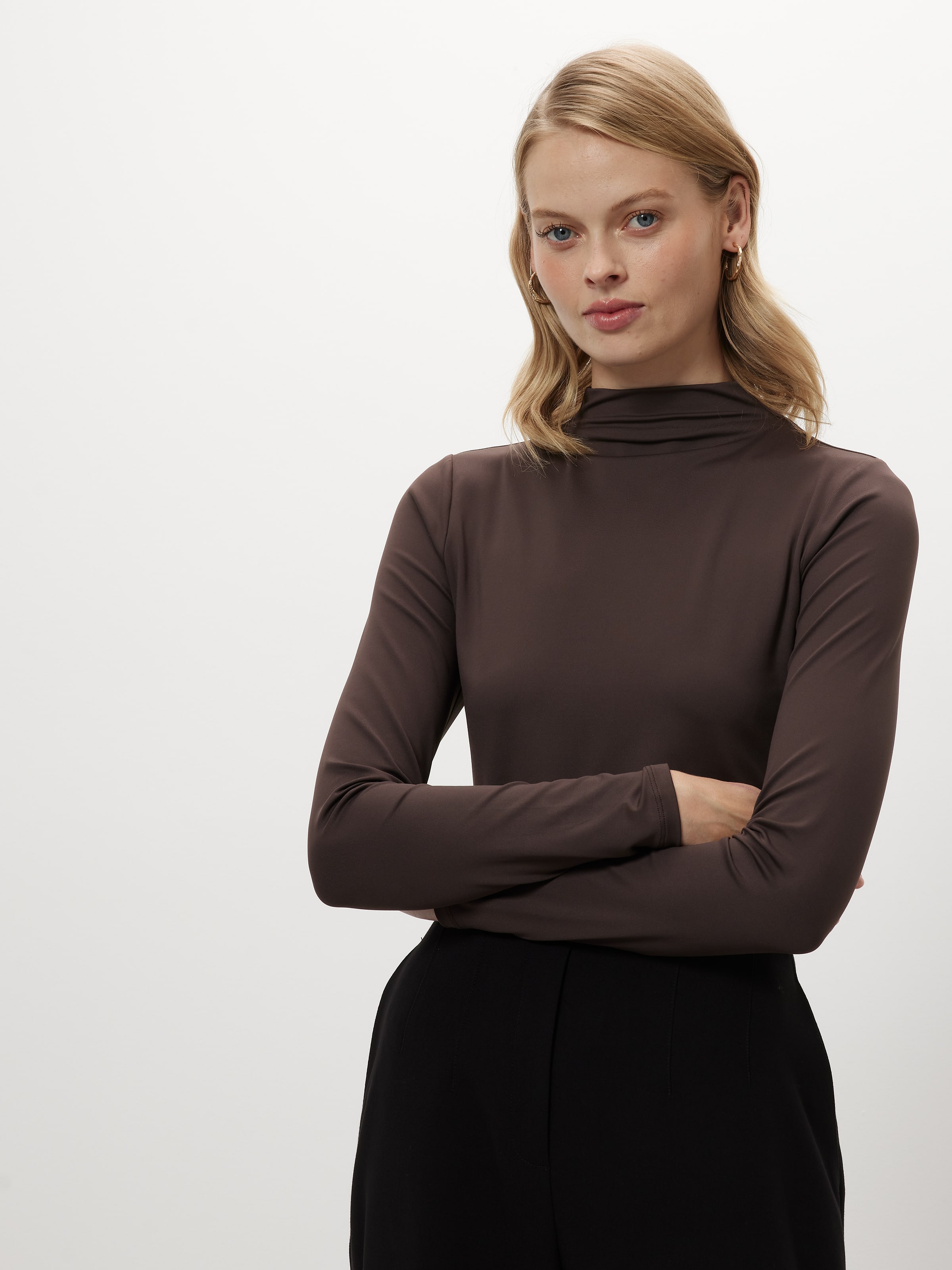 Luxe Stretch Turtle Neck Top - Portmans Online