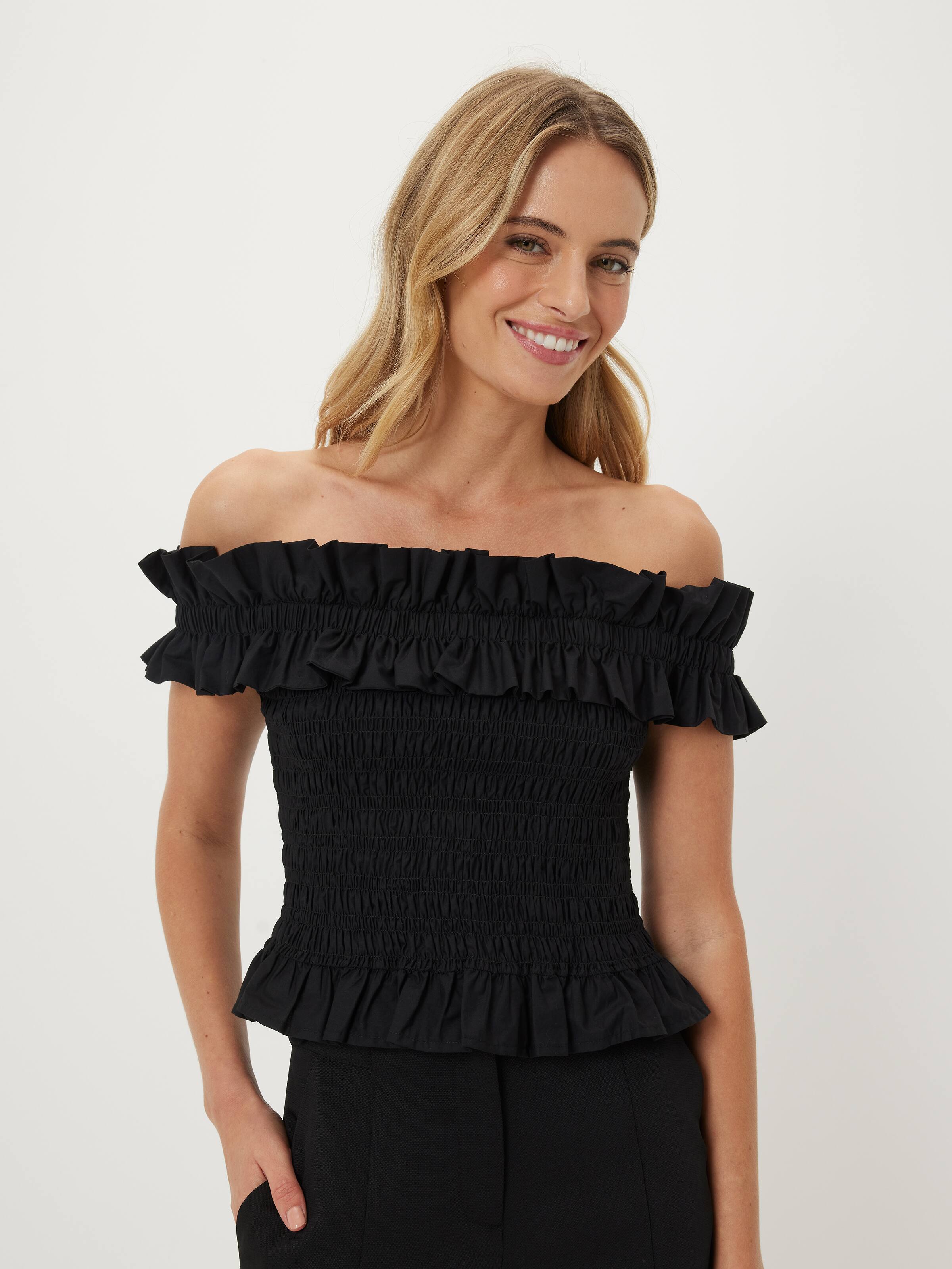 Off Shoulder Ruffle Top - Portmans Online