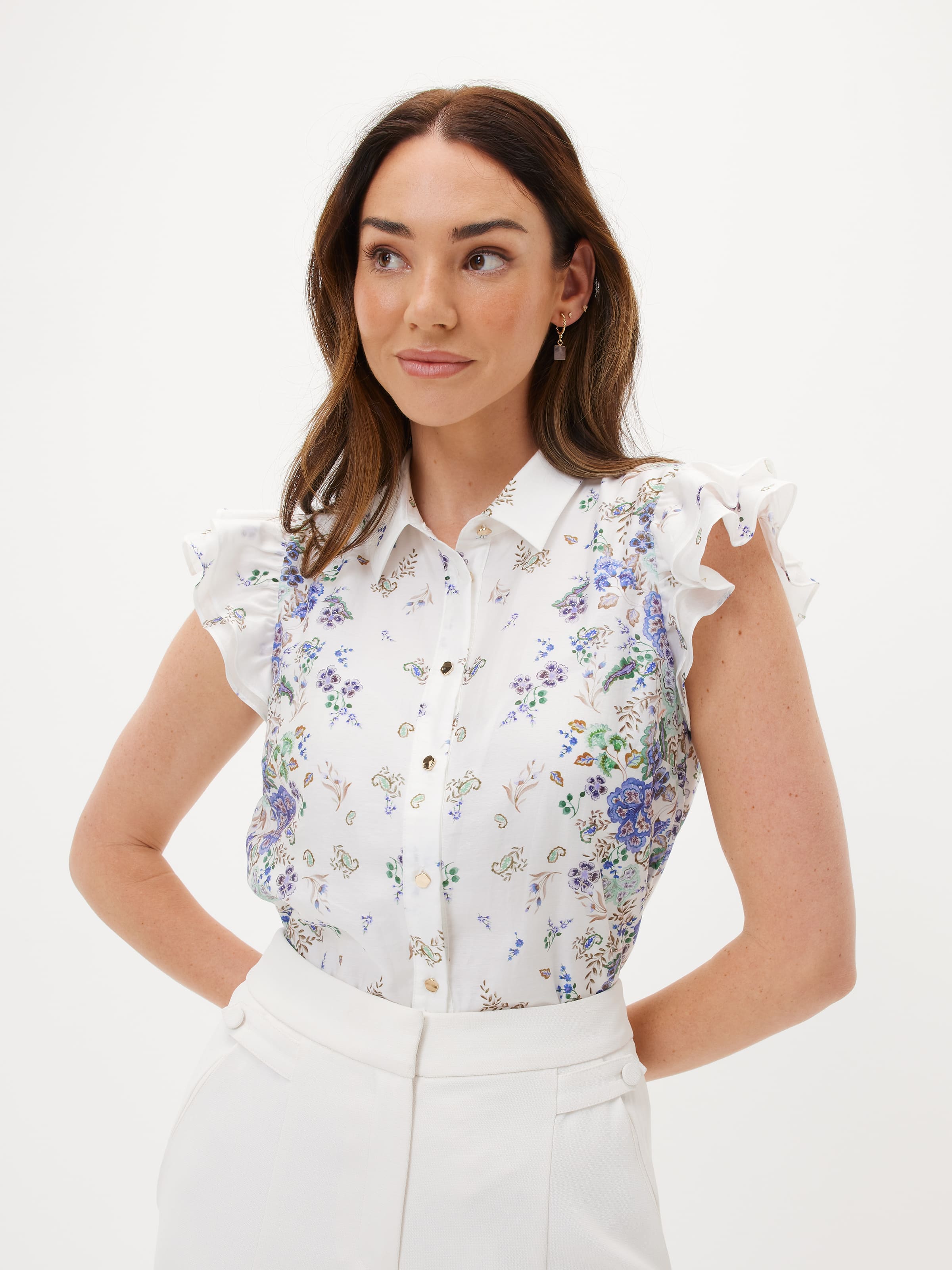 Riva Ruffle Sleeve Shirt - Portmans Online