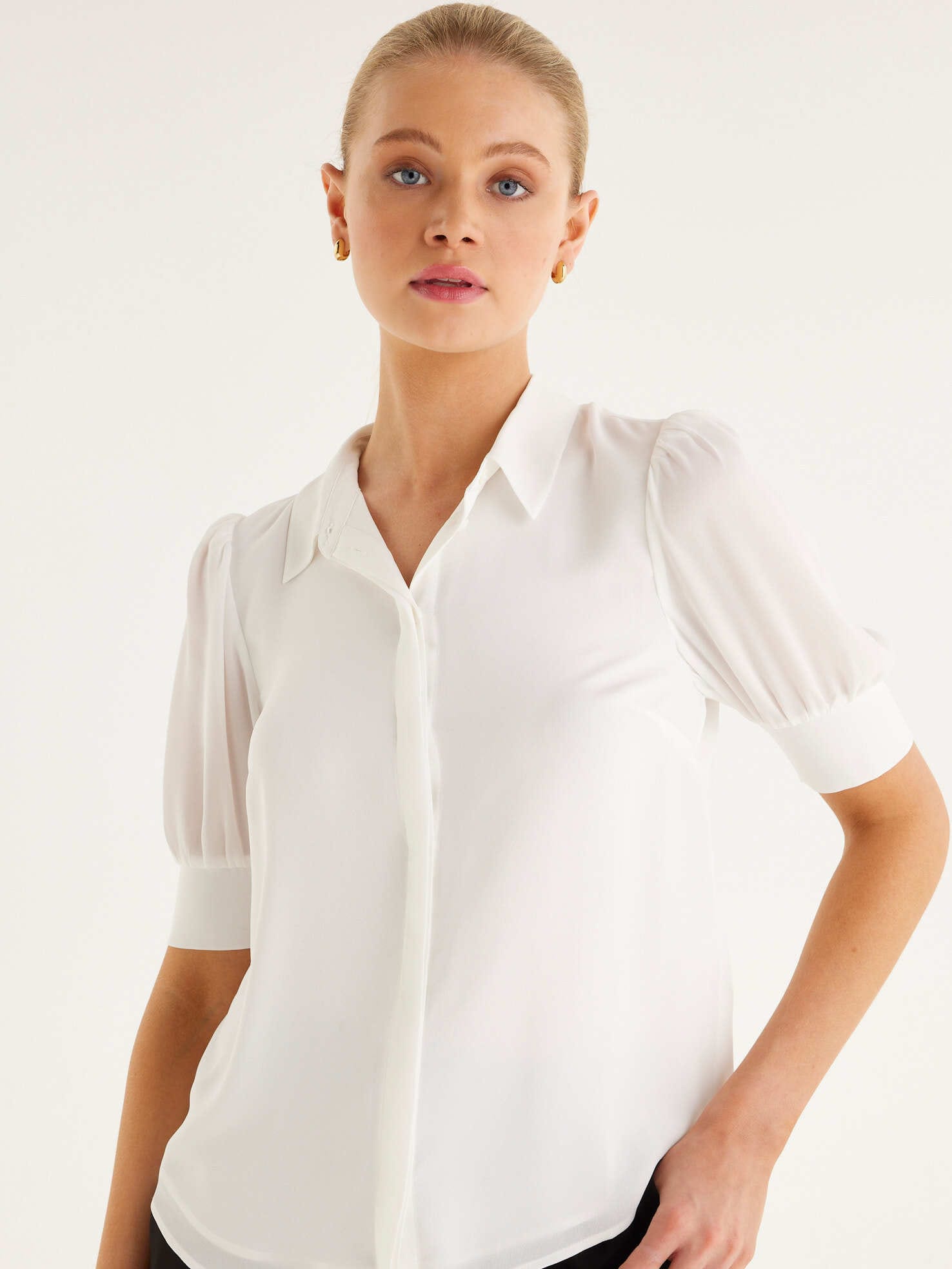 Macie Short Sleeve Shirt White - Portmans Online