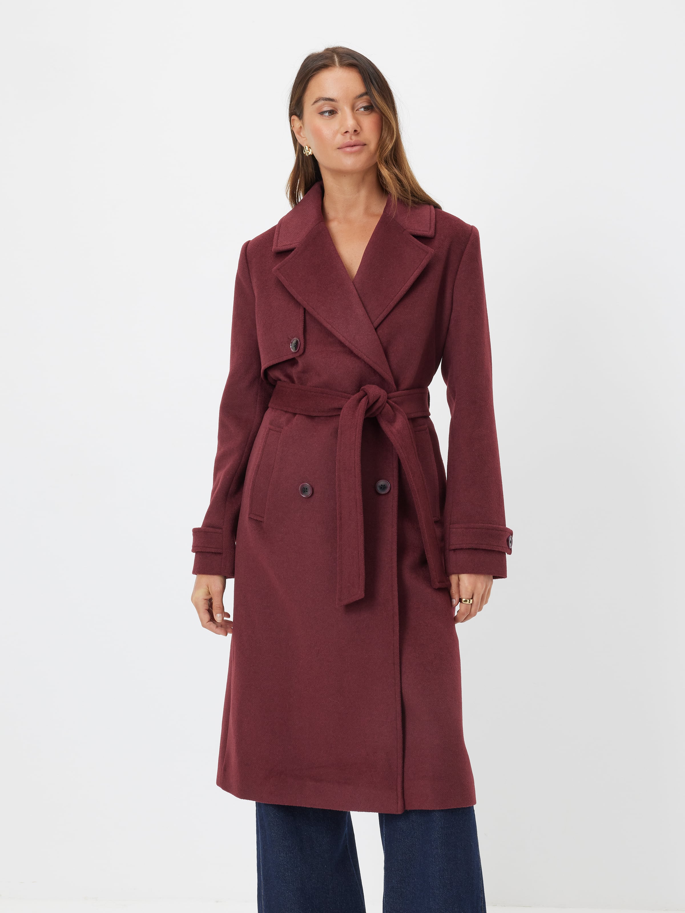 Chloe Coat Burgundy - Portmans Online
