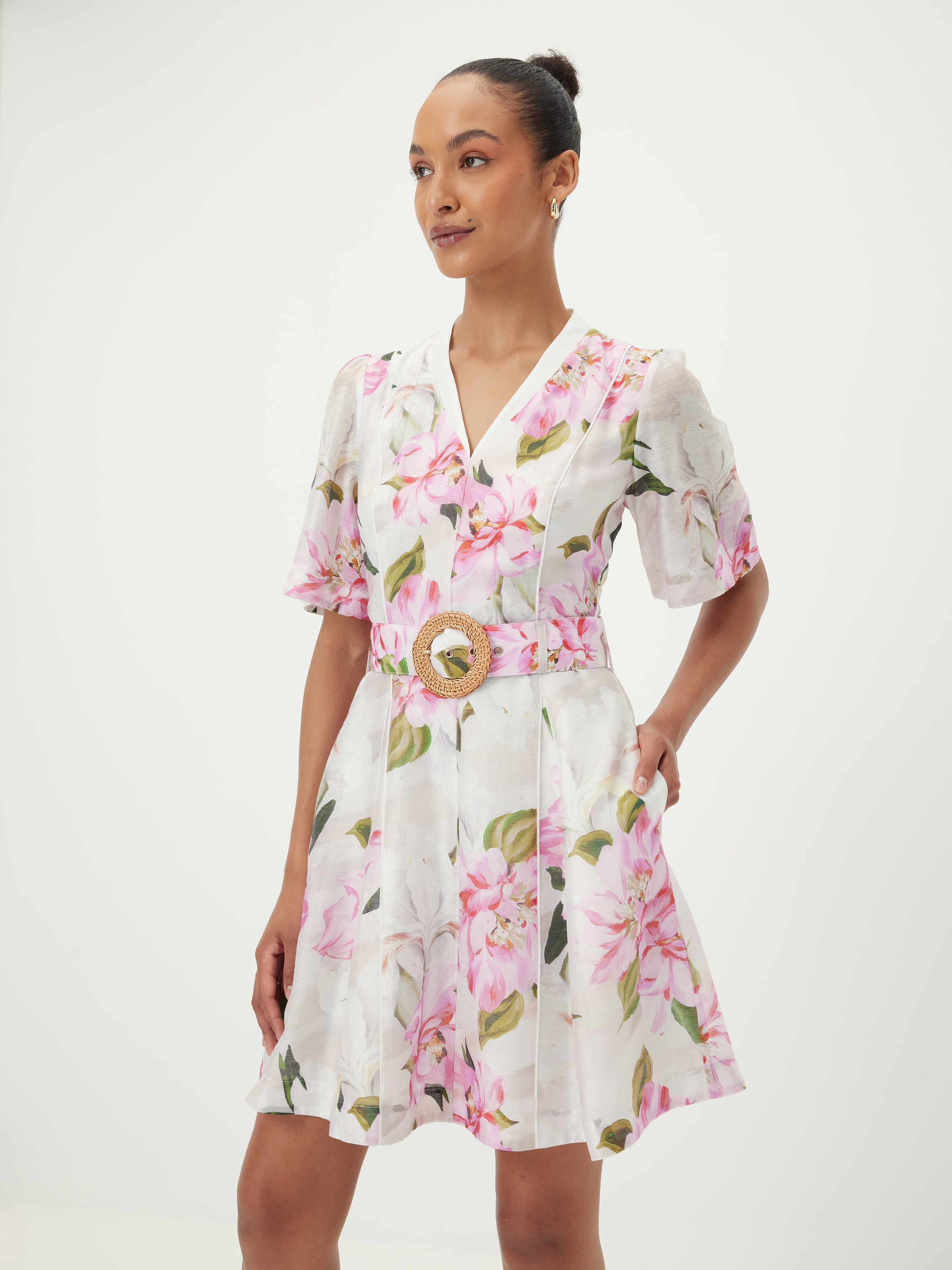 Katarina Skater Short Dress Riviera Print - Portmans Online