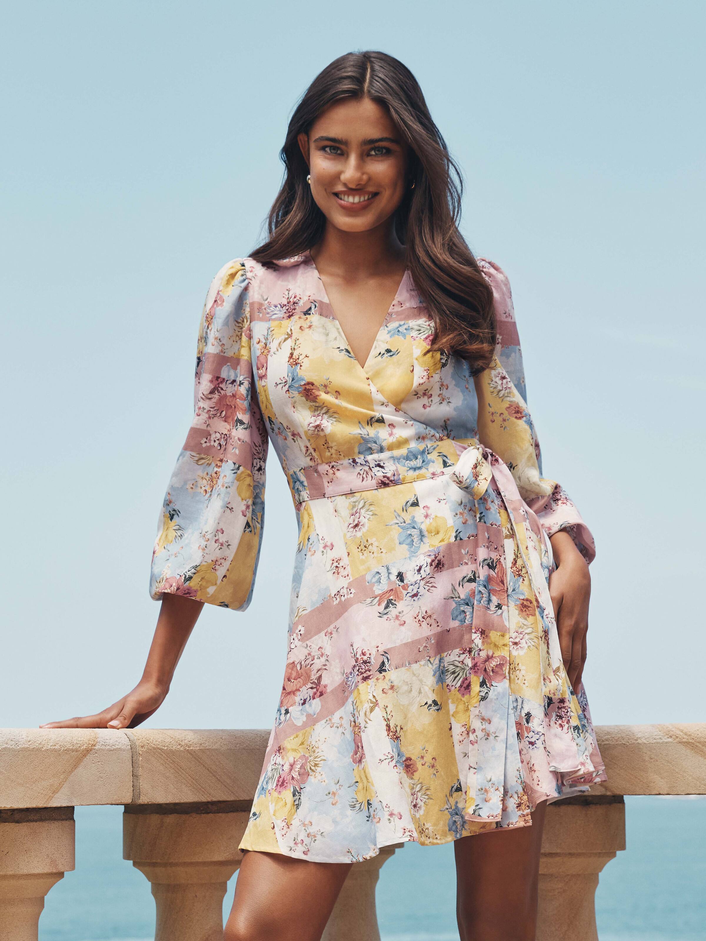 Gabby Long Sleeve Wrap Dress - Portmans Online