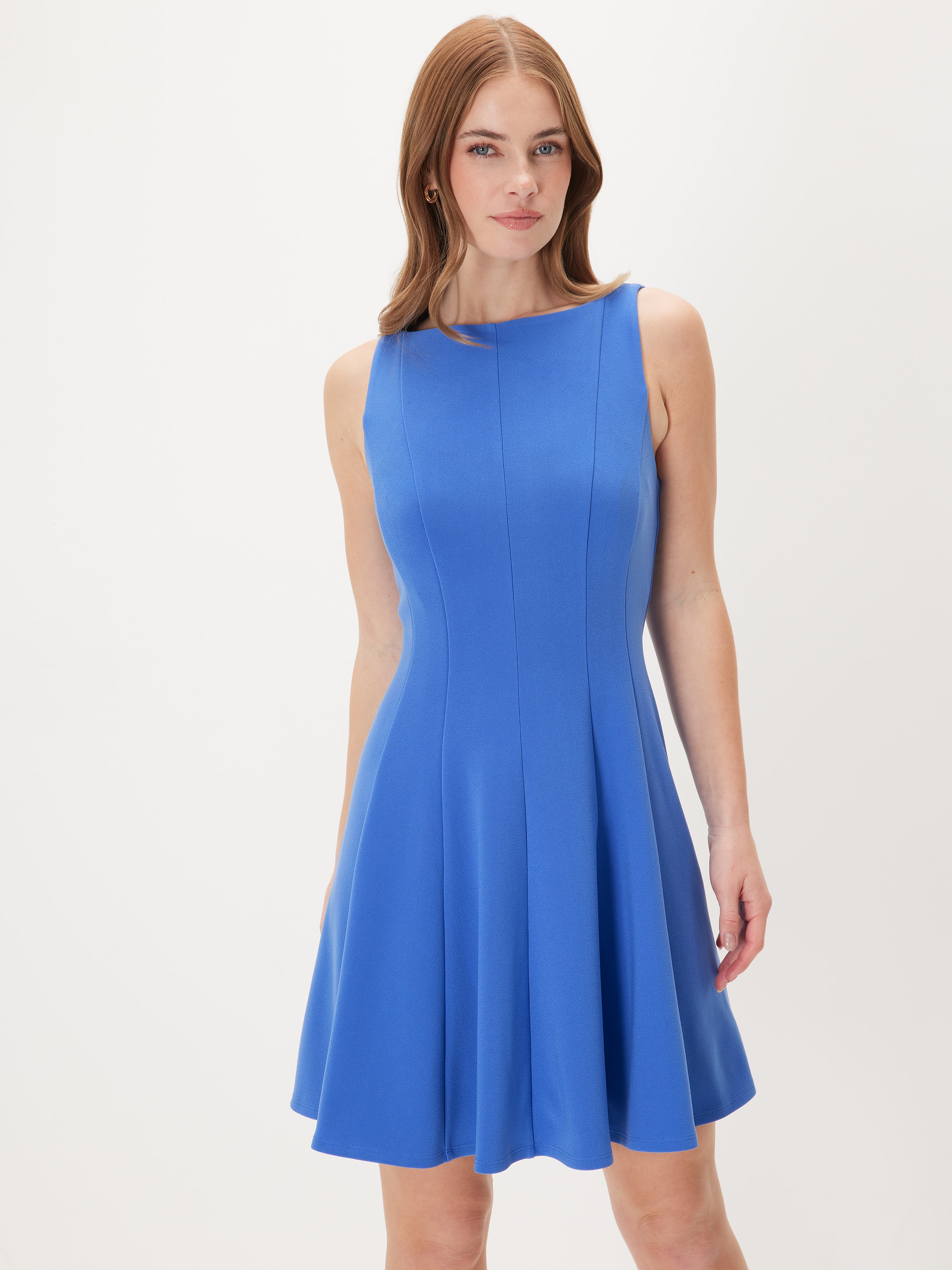 Rosie Fit & Flare Short Dress Ocean Blue - Portmans Online