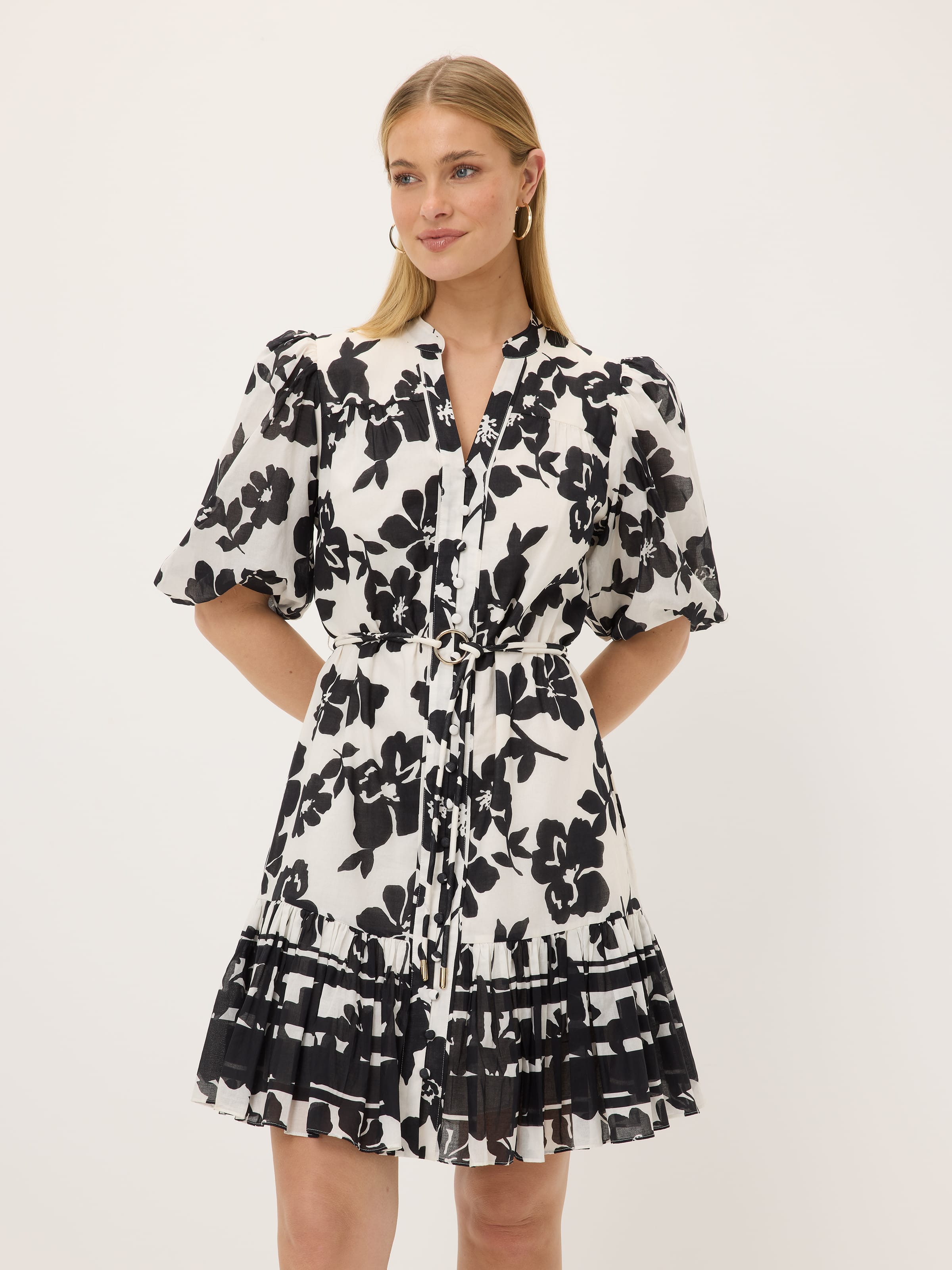 Simone Short Dress Stamp Floral - Portmans Online