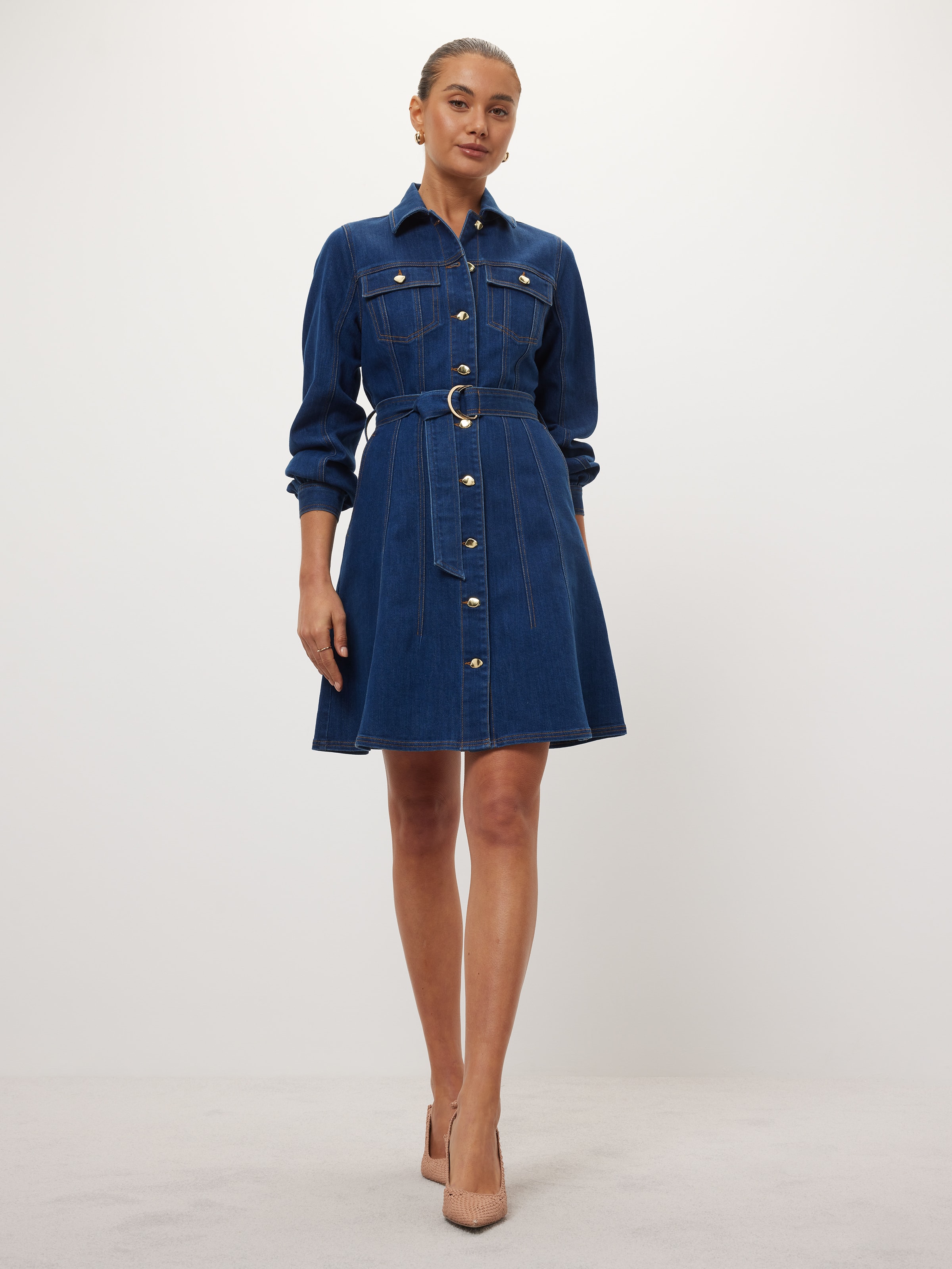 Hamilton Denim Short Dress - Portmans Online