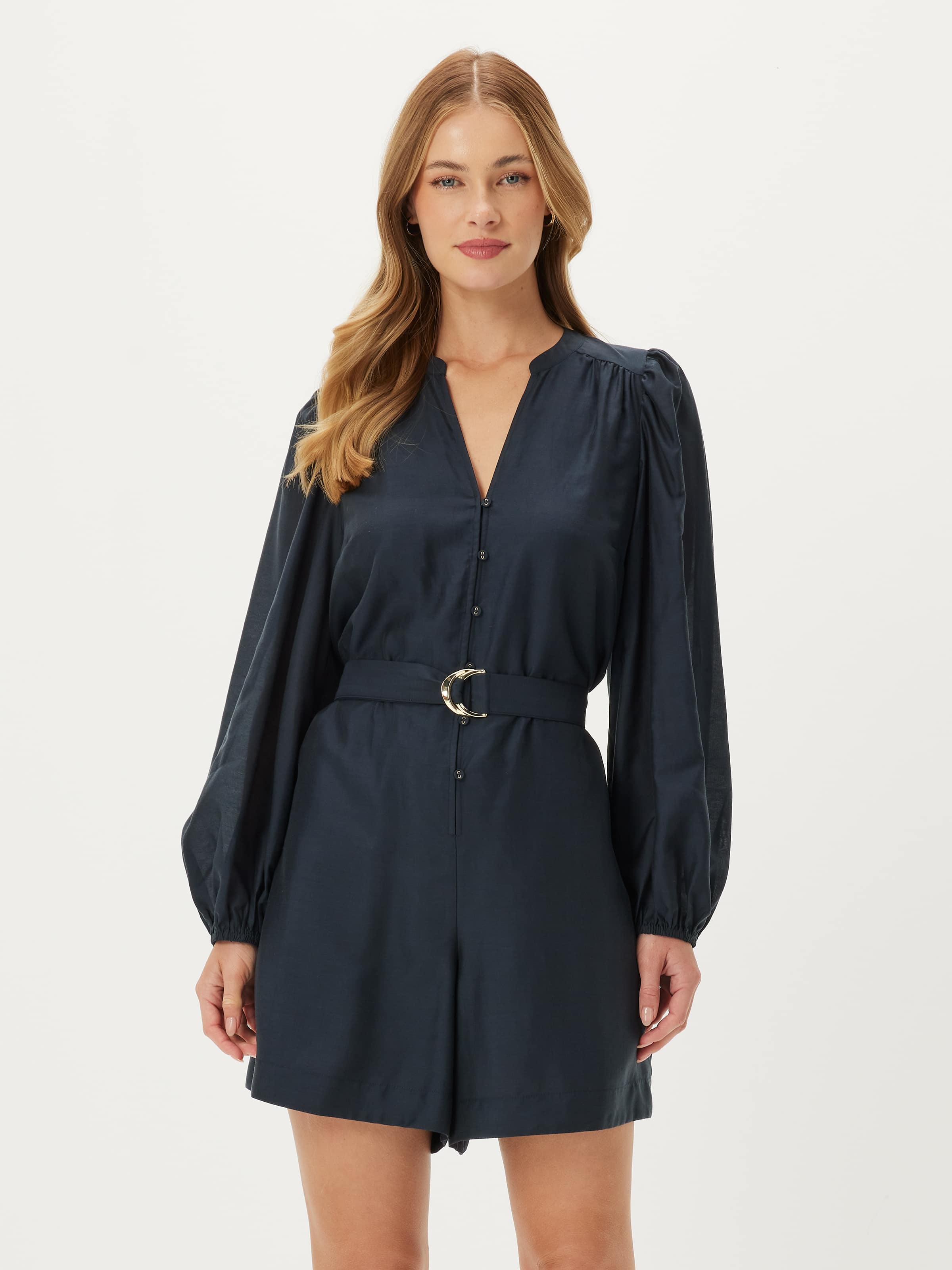 Priya Playsuit Navy Slate - Portmans Online