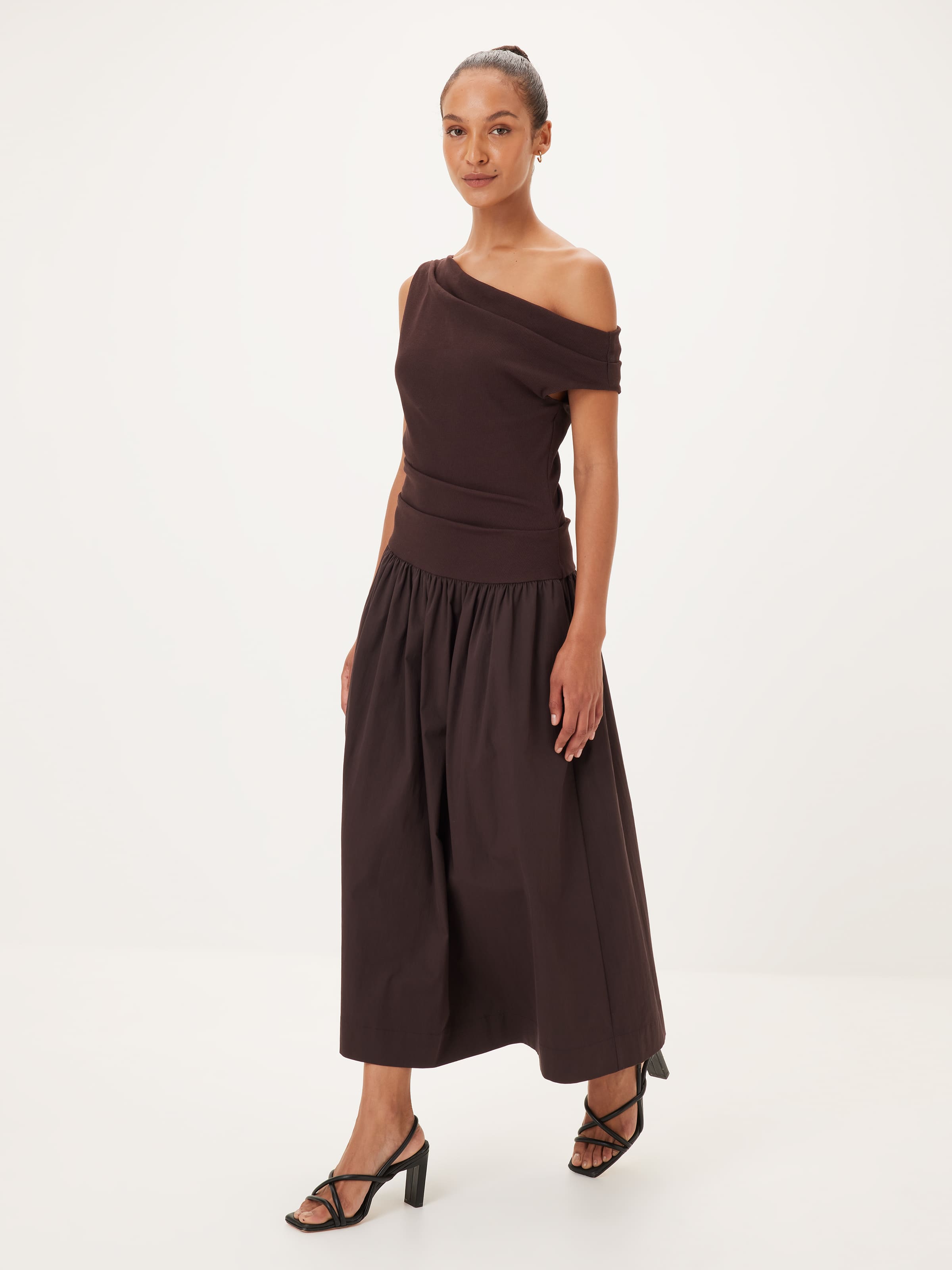 Dorothy Mixed Media Dress Truffle - Portmans Online