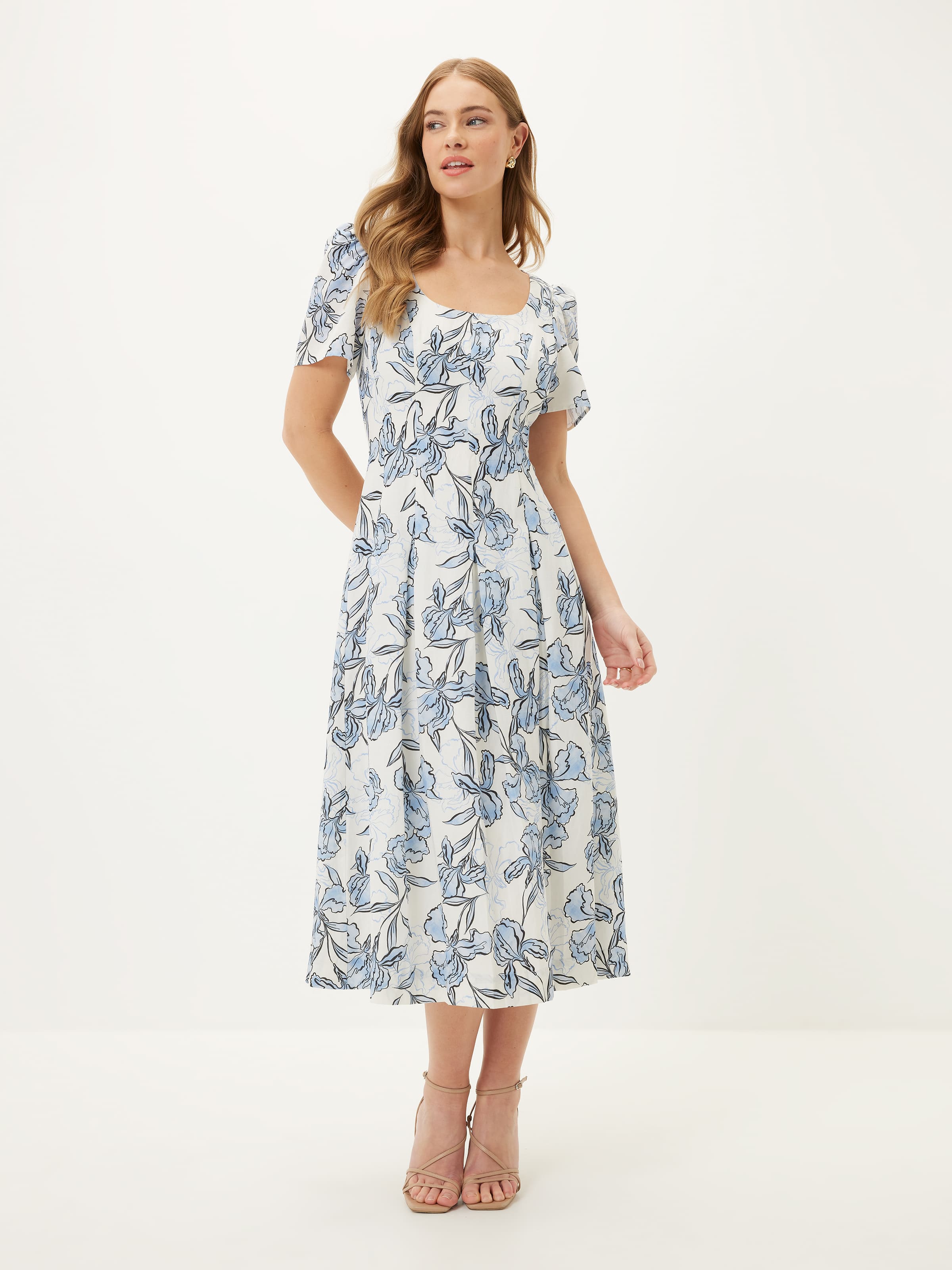 Claudia Short Sleeve Midi Dress Orchid Bliss - Portmans Online