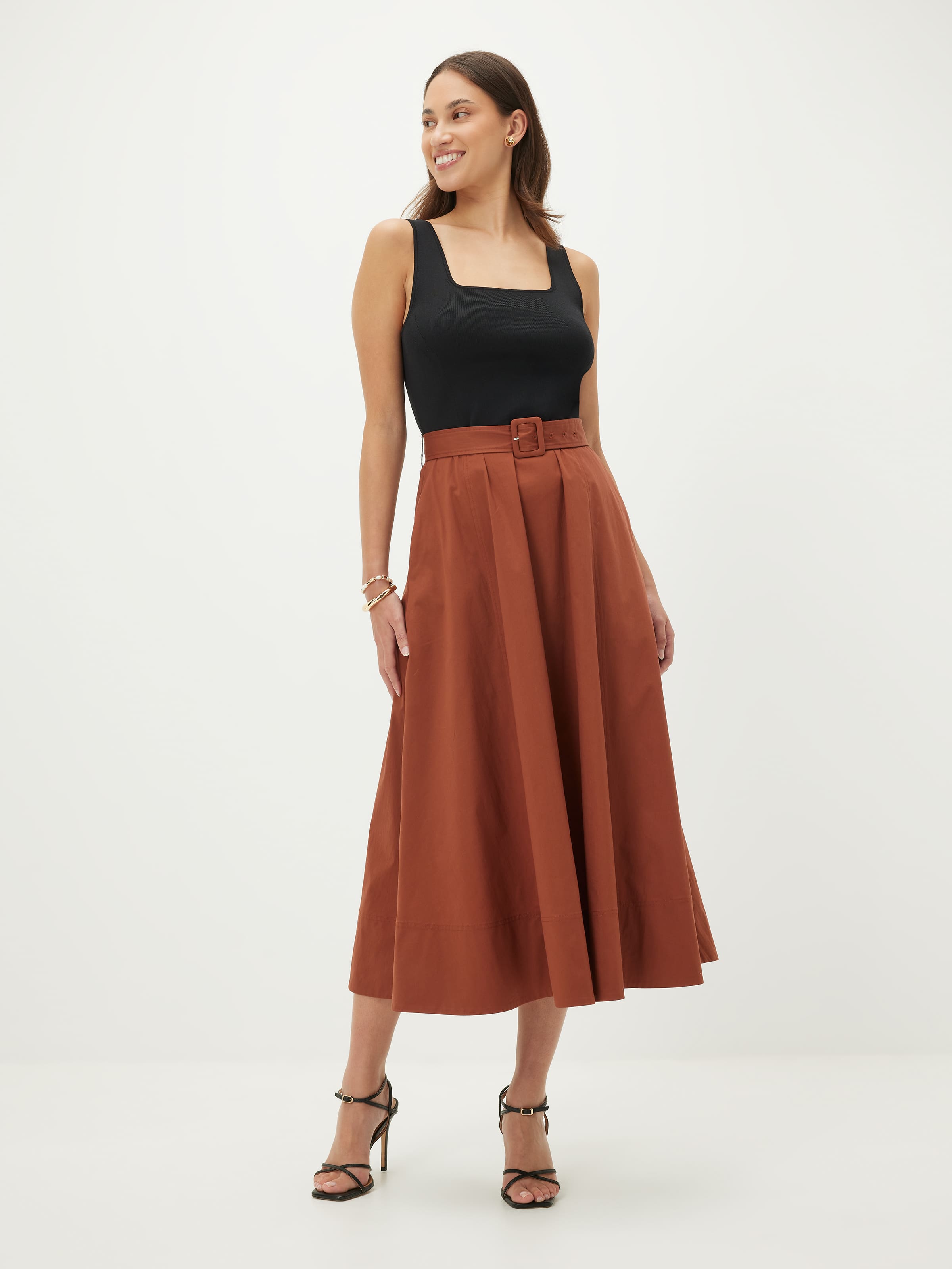 Maddie Mixed Media Dress Black Copper - Portmans Online