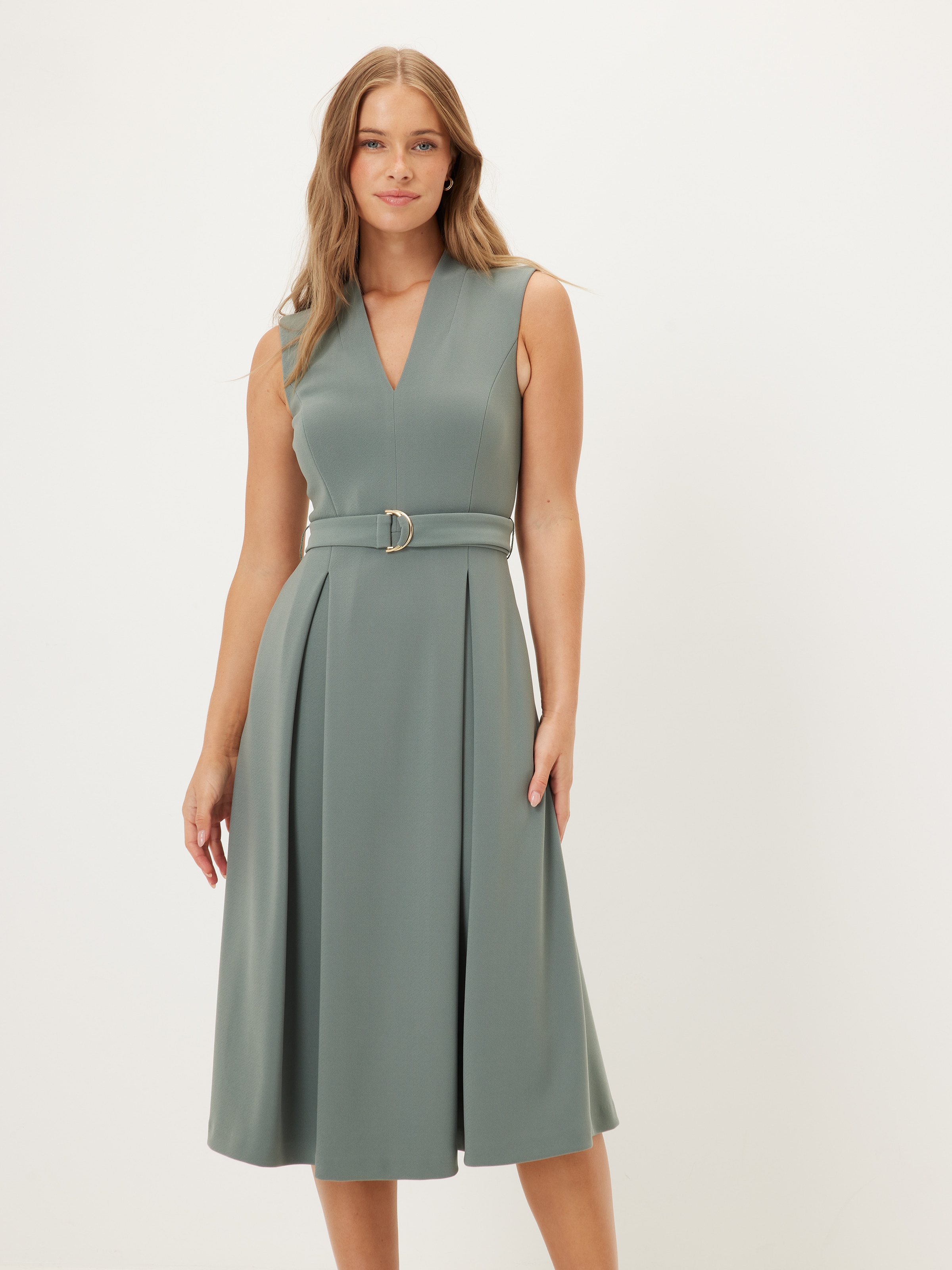 Rosie Fit & Flare Dress Olive - Portmans Online