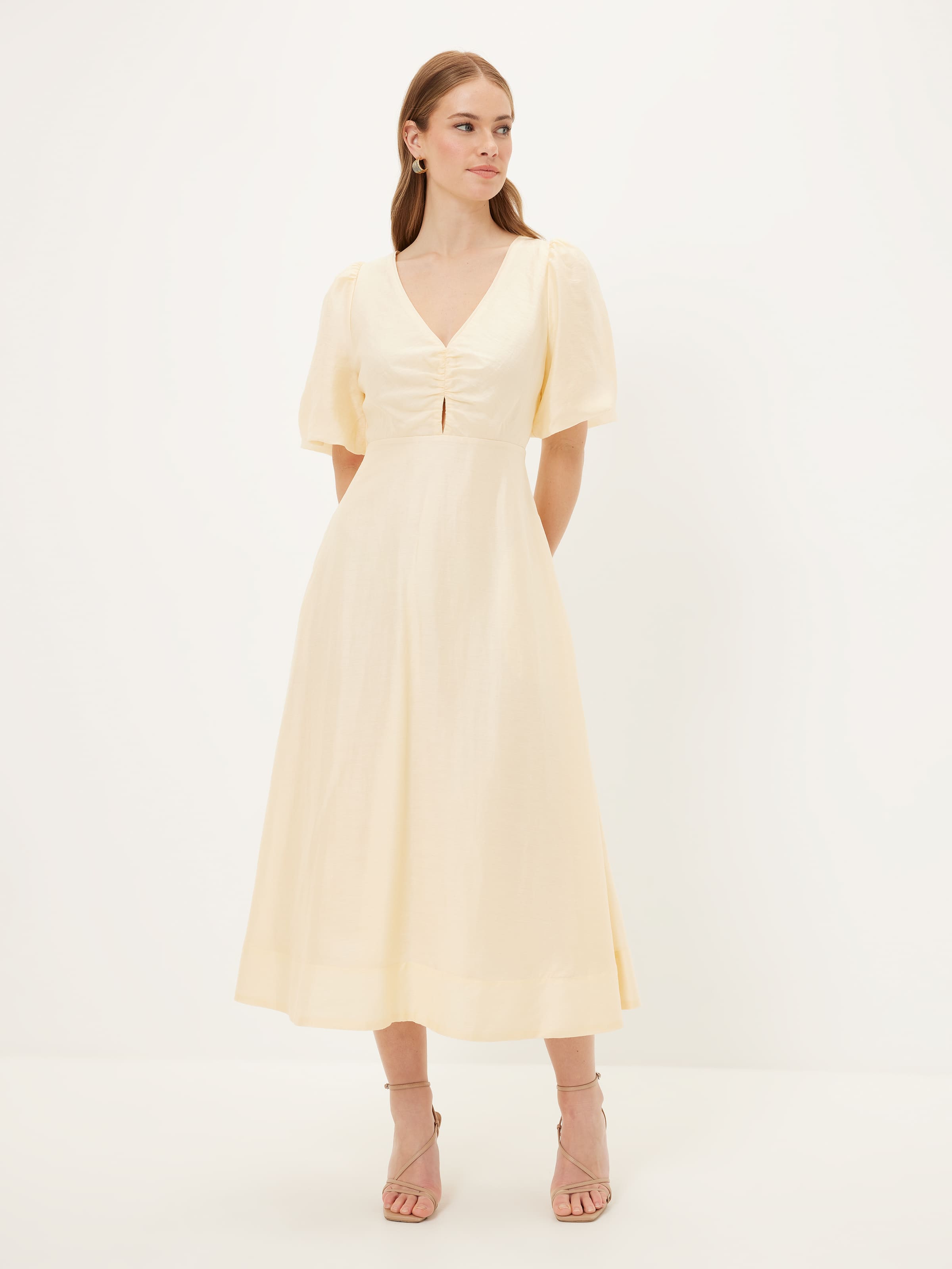 Ray Keyhole Midi Dress Primrose - Portmans Online