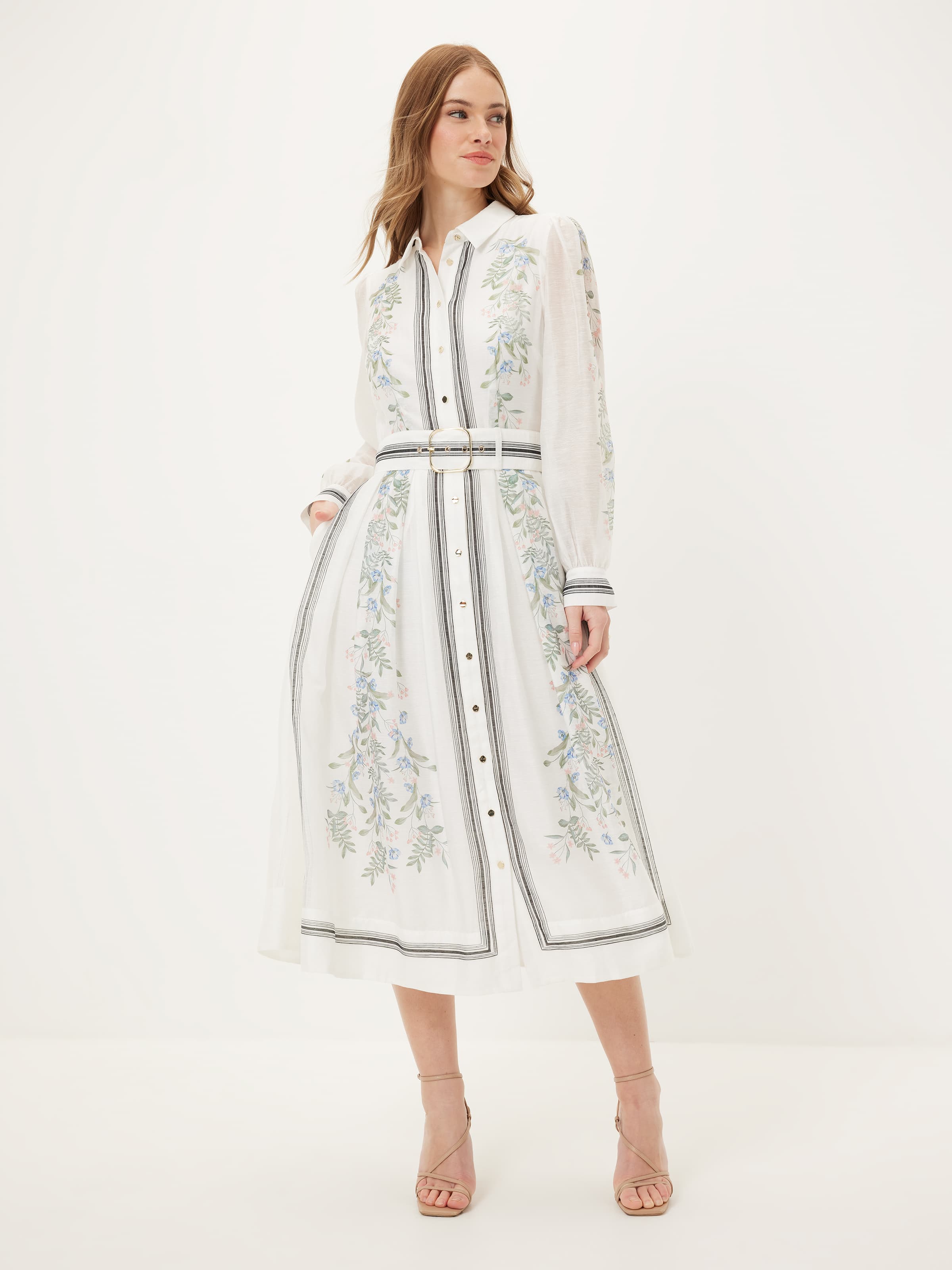 Penelope Midi Shirt Dress Sorrento Tile - Portmans Online